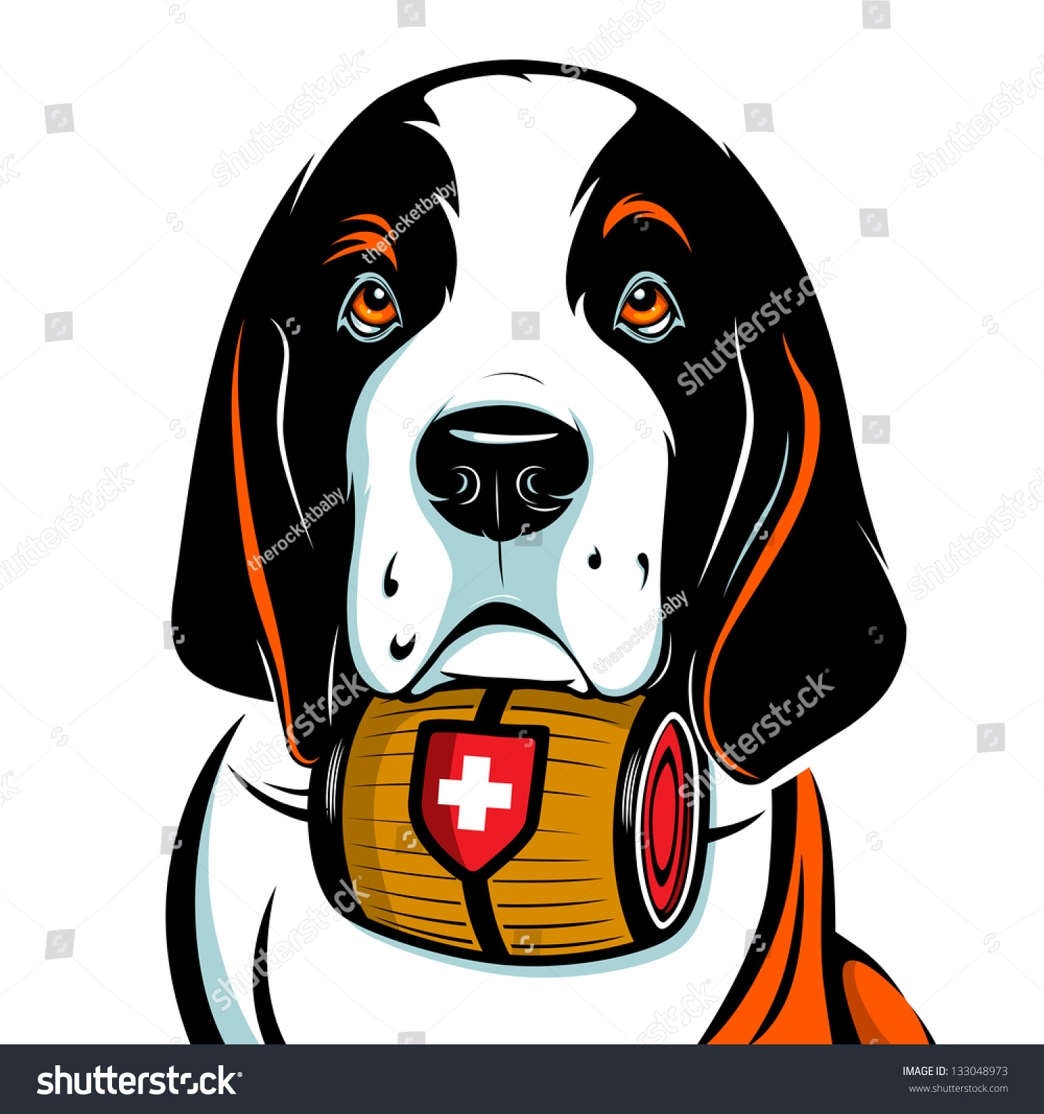St. Bernard Dog. Vector Illustration - 133048973 : Shutterstock