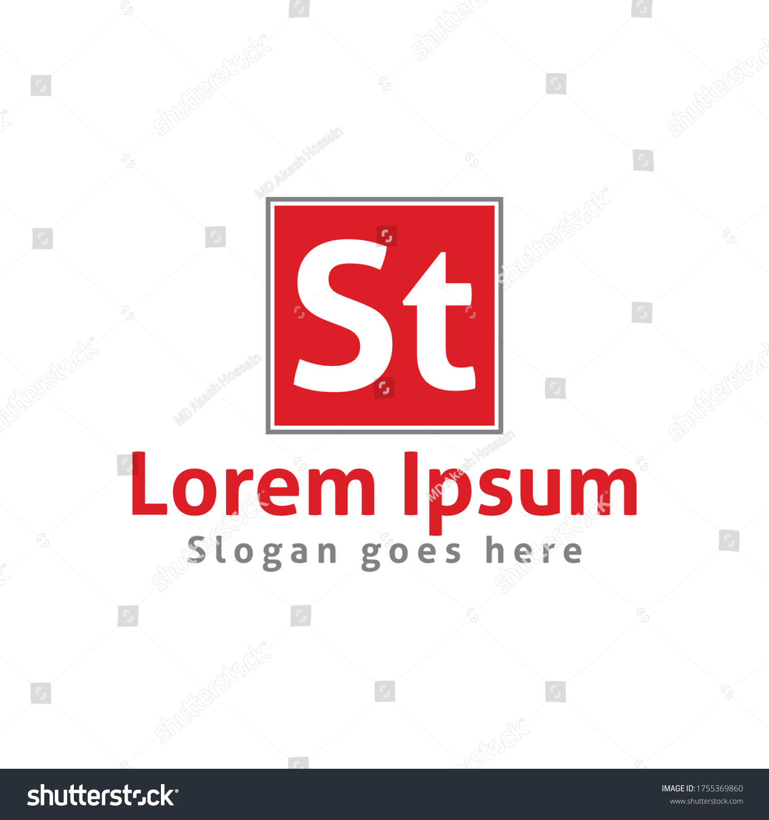 St Initial Letter Text Logo Design Stock Vector (Royalty Free ...