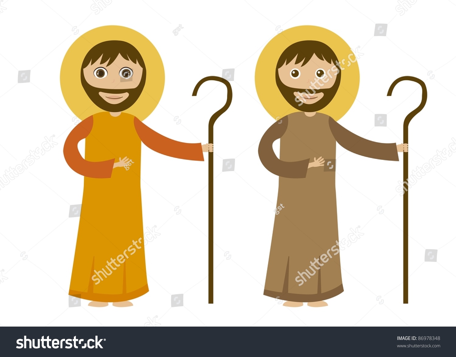St Joseph Cartoon Isolated White Background Stock Vector (Royalty Free ...