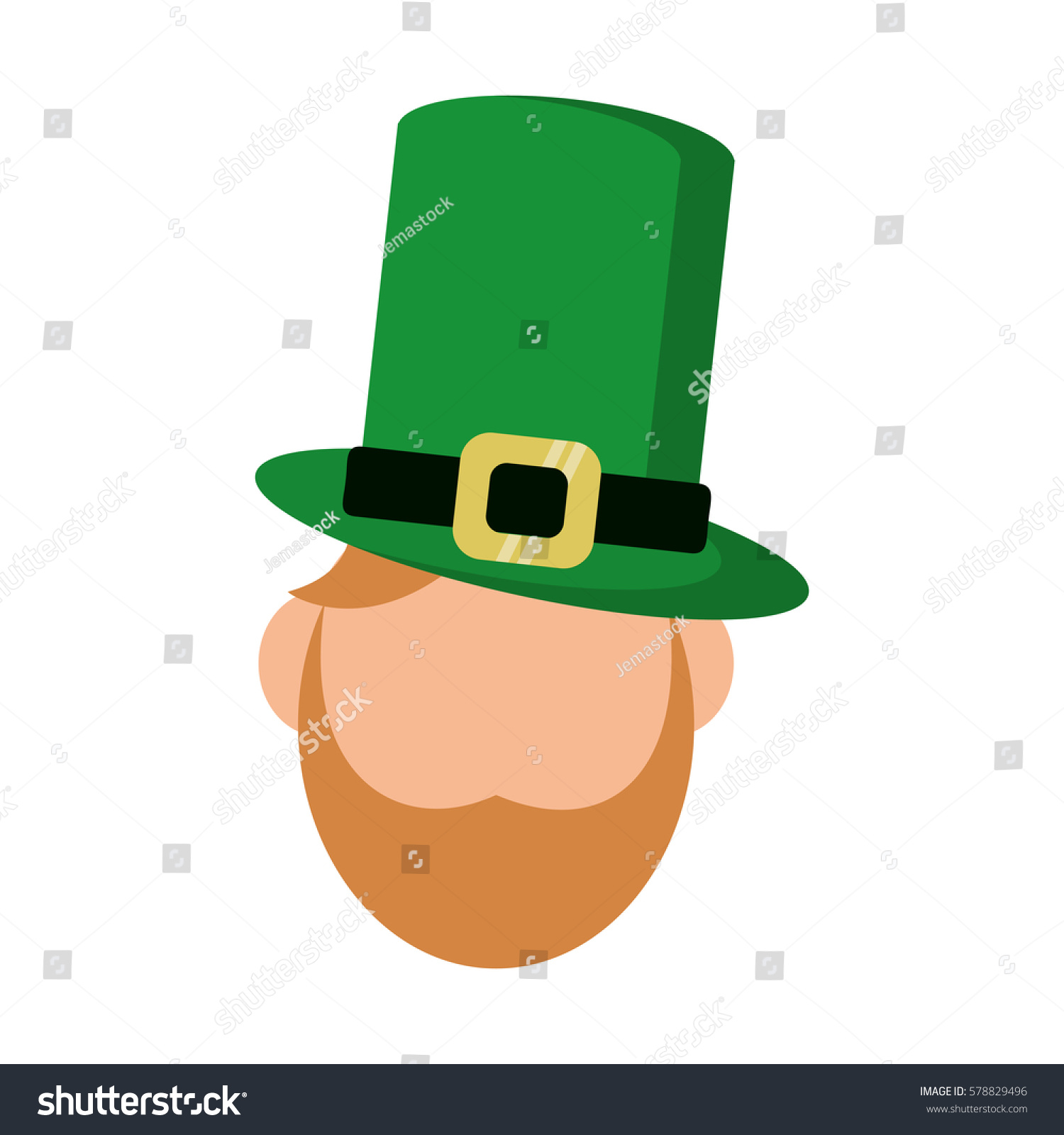 St Patricks Day Face Leprechaun Stock Vector 578829496 - Shutterstock