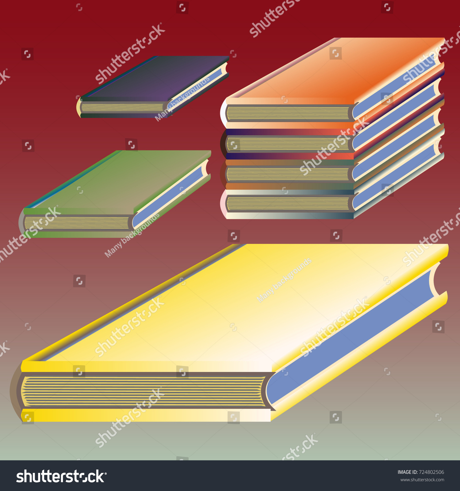 Stack Colored Books Empty Covers Stock Vector (Royalty Free) 724802506 ...