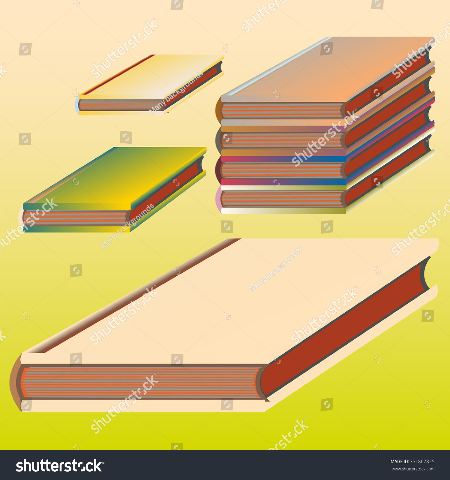 Stack Colored Books Empty Covers Stock Vector (Royalty Free) 751867825 ... Stack Colored Books Empty Covers Stock Vector (Royalty Free) 751867825 ...
