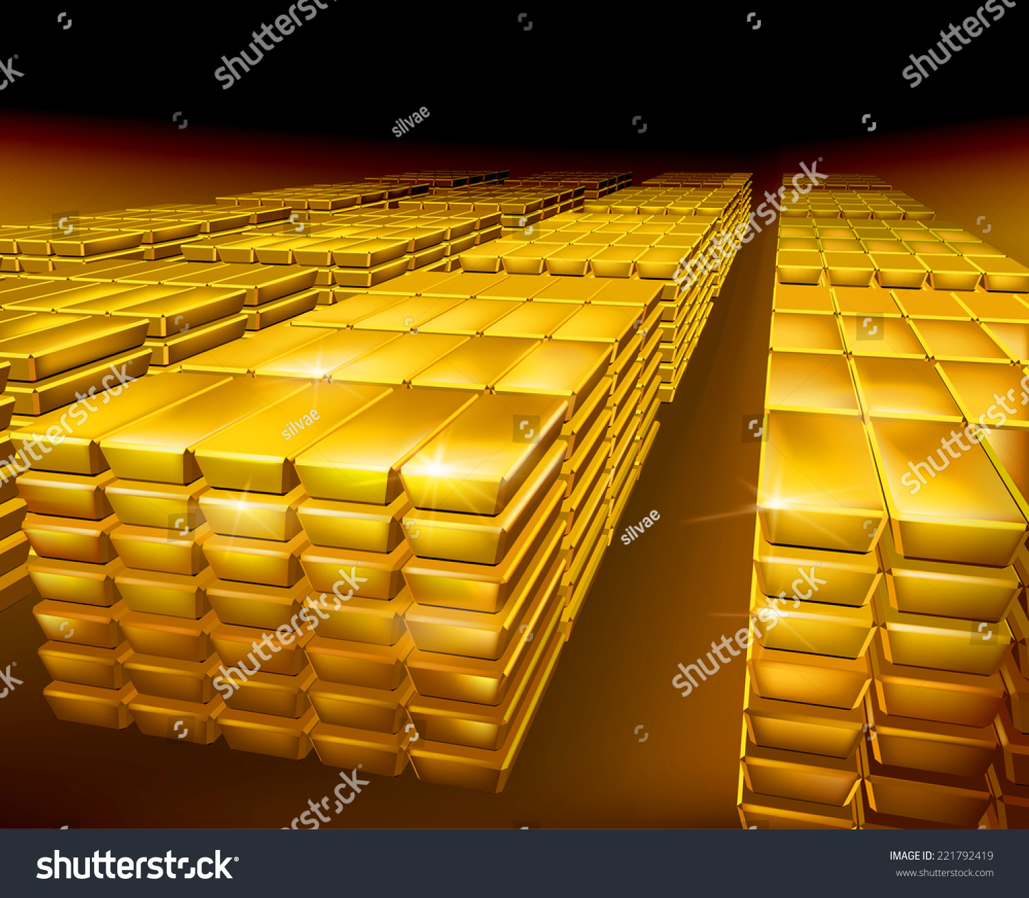 Stack Gold Vector Illustration Stock Vector (Royalty Free) 221792419 ...