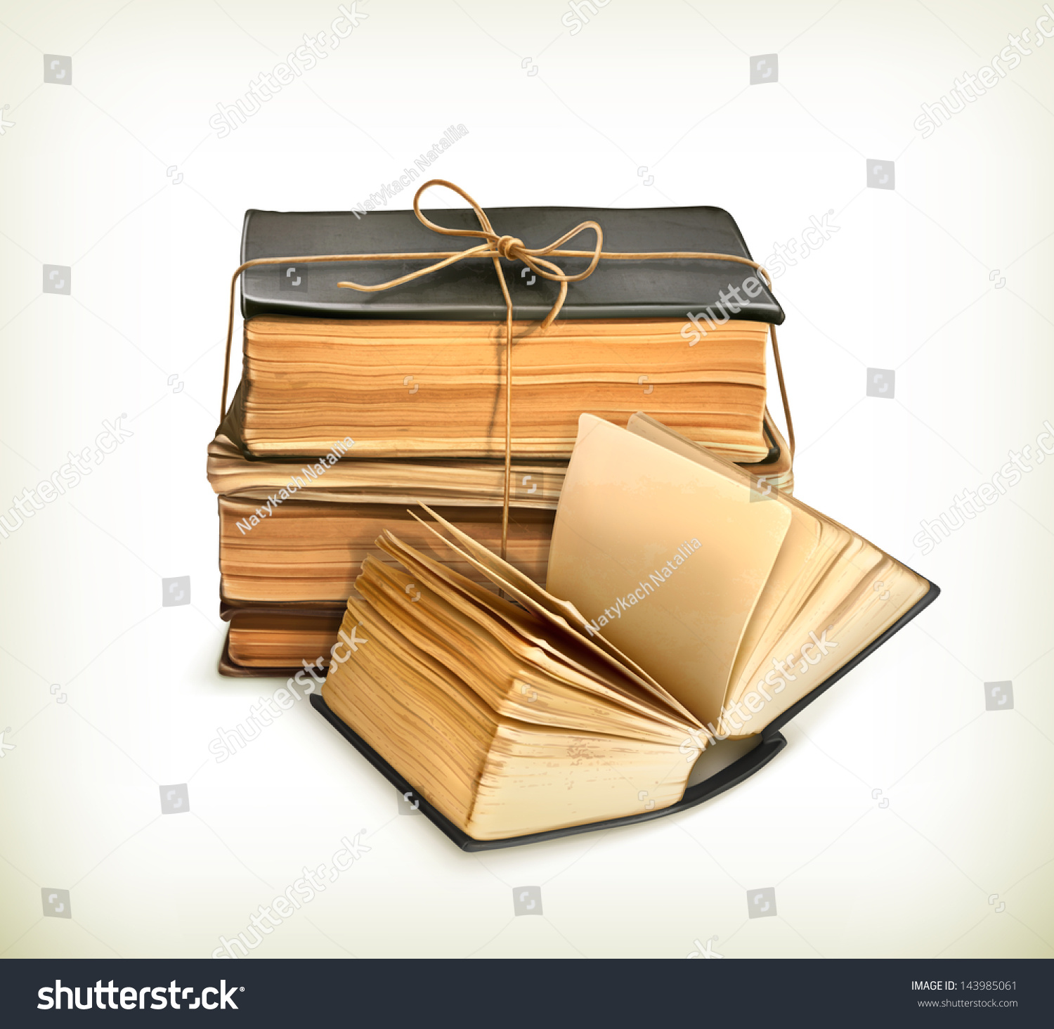 Stack Old Books Vector Stock Vector (Royalty Free) 143985061 | Shutterstock