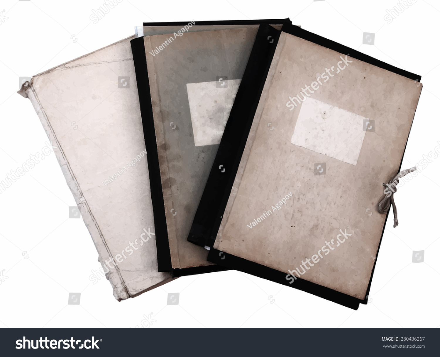 Vektor Stok Stack Old Folders Vector (Tanpa Royalti) 280436267 ...