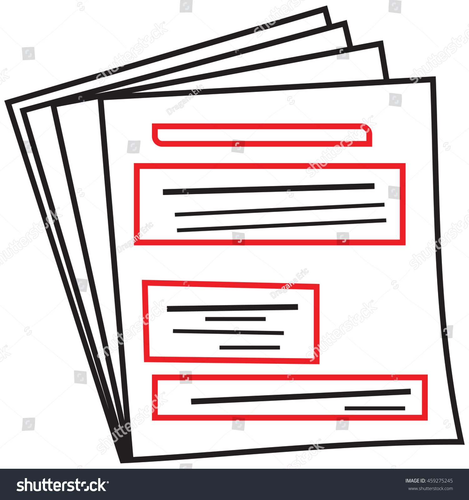 Stack White Paper Sheets Schematic Text: เวกเตอร์สต็อก (ปลอดค่า ...