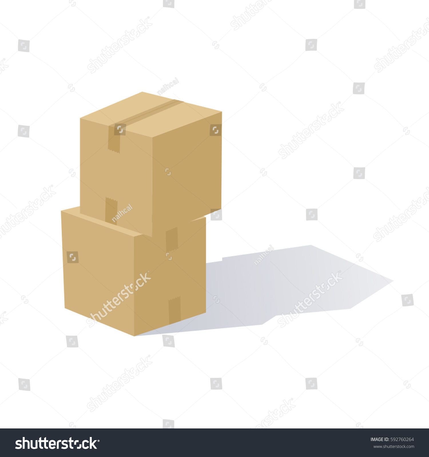 Stacked Cartoon Cardboard Boxes Stock Vector (Royalty Free) 592760264