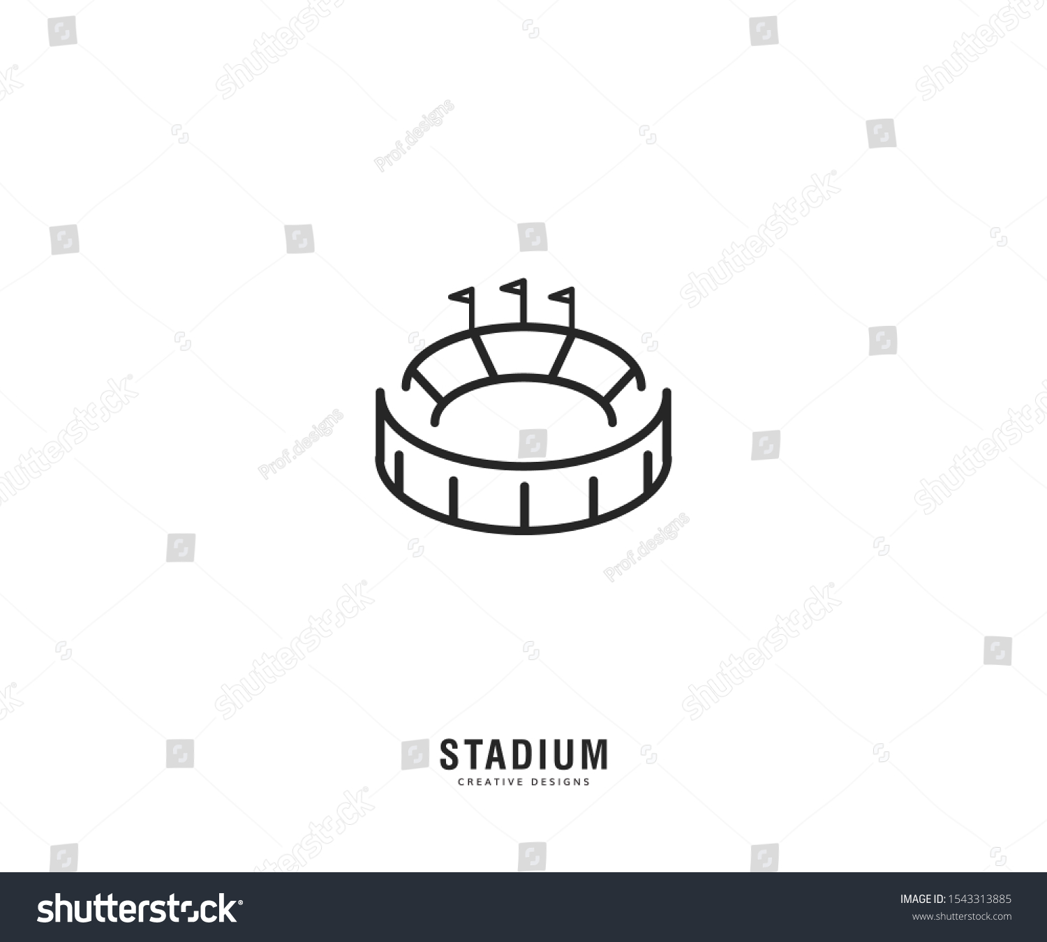 Stadium Logo Line Stadium Logo Stock Vector (Royalty Free) 1543313885