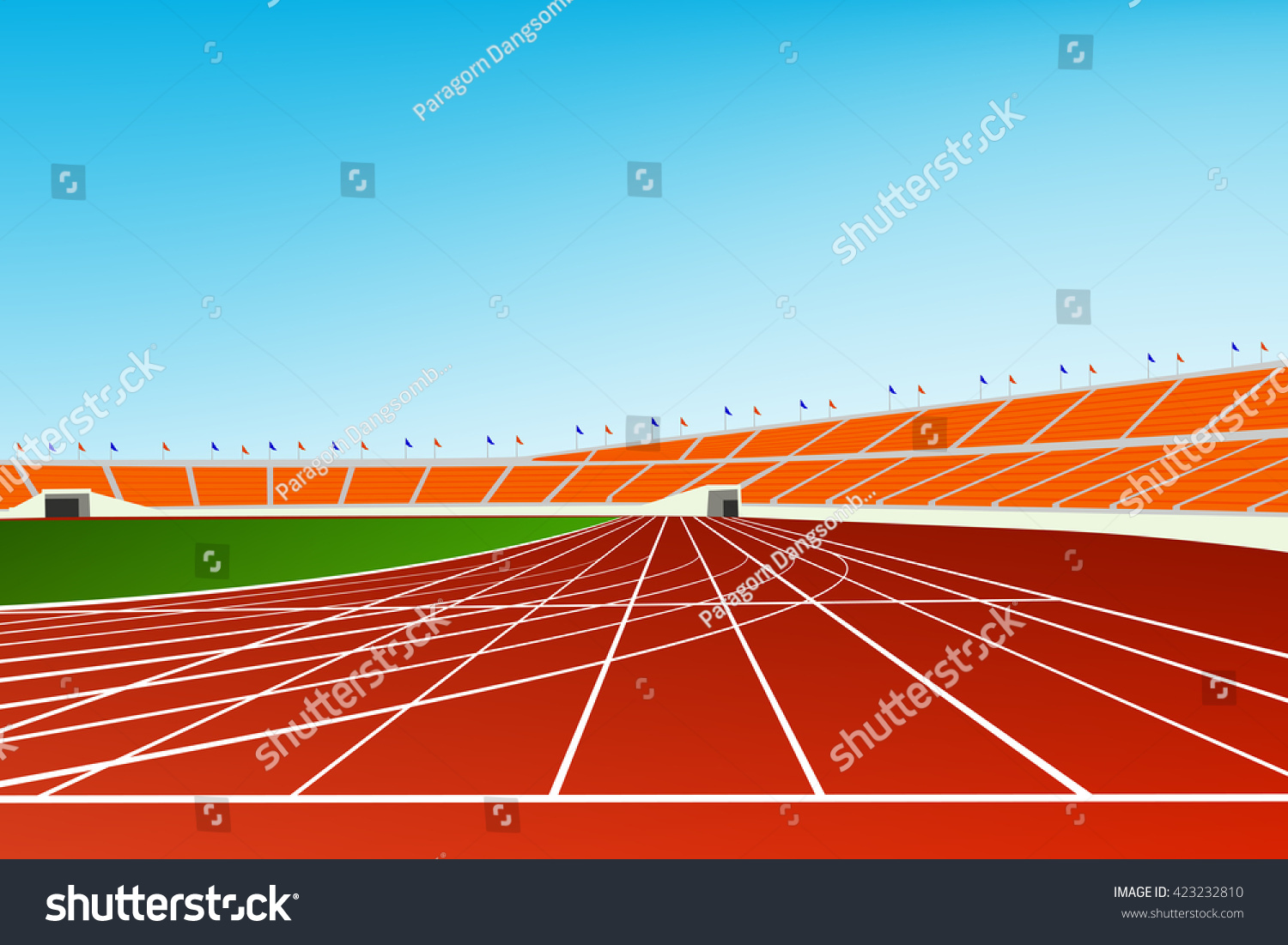 Stadium Stand Running Track Graphic Vector Stock Vector (Royalty Free ...