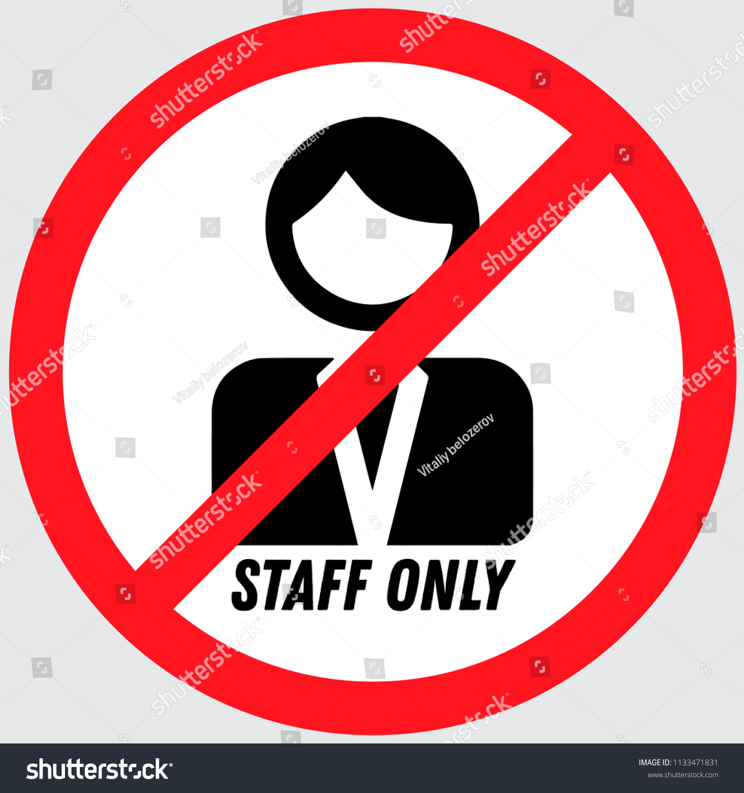 Staff Only Vector Sign Stock Vector (Royalty Free) 1133471831