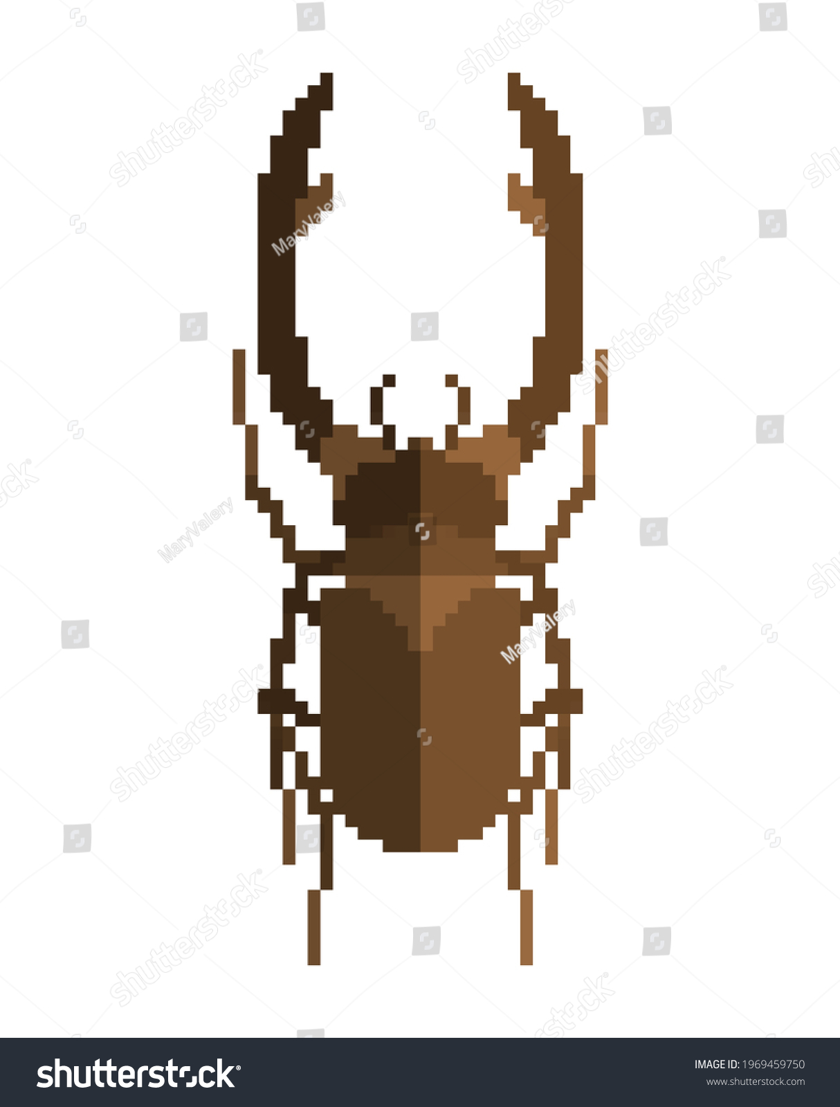 Stag Beetle Pixel Art Beetle 8 Stock Vector (Royalty Free) 1969459750 | Shutterstock