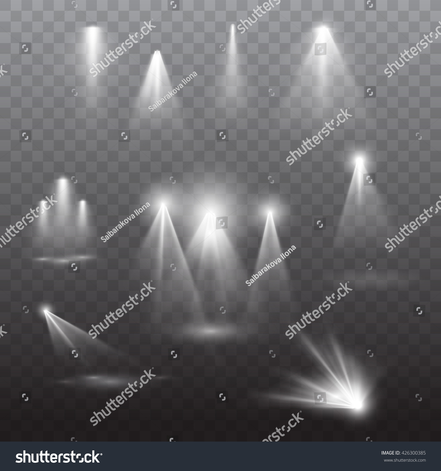 Vektor Stok Stage Spotlight Vector Effects Collection Eps10 (Tanpa ...