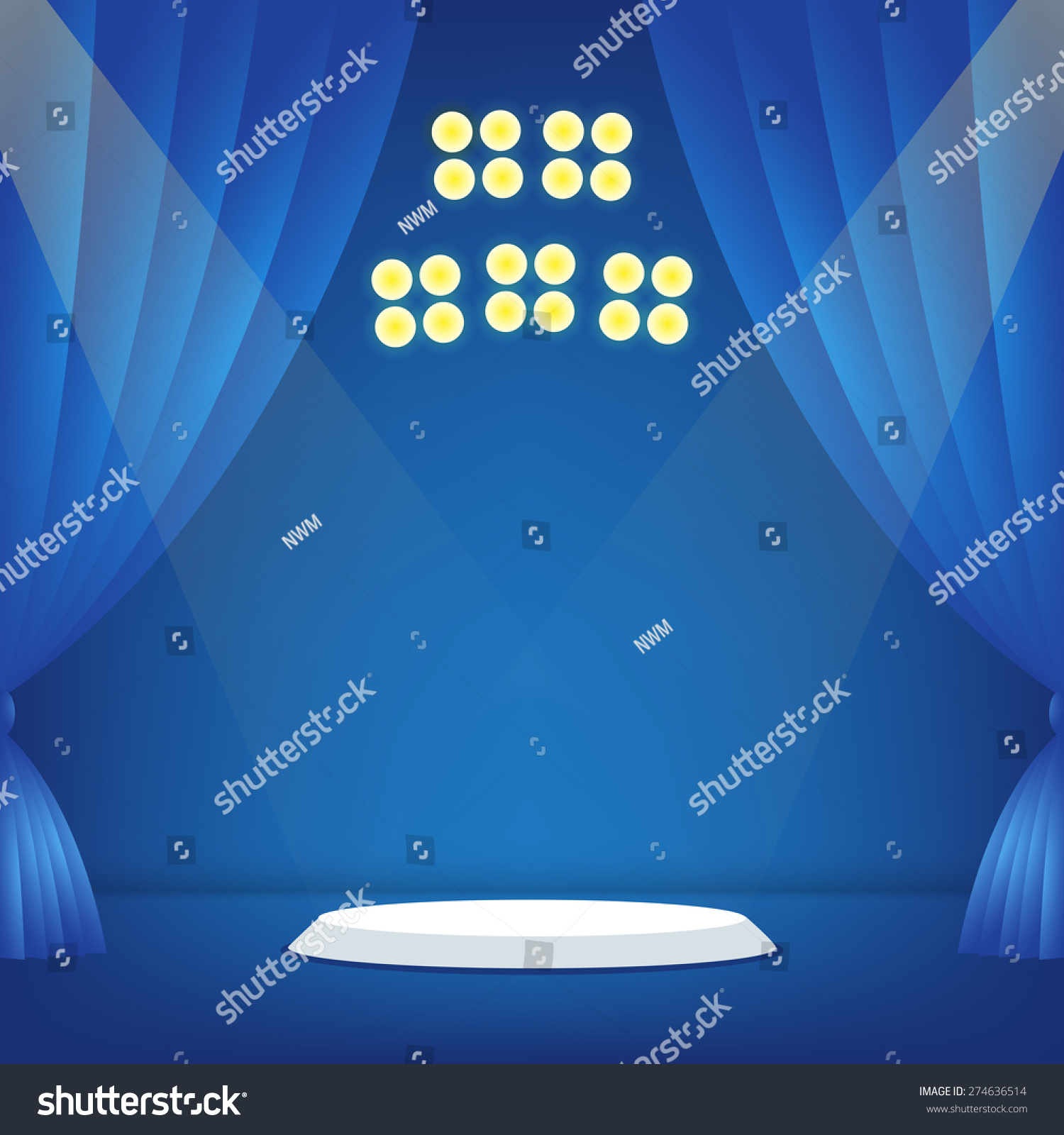 Stage Blue Background Vector Illustration Stock Vector (Royalty Free ...