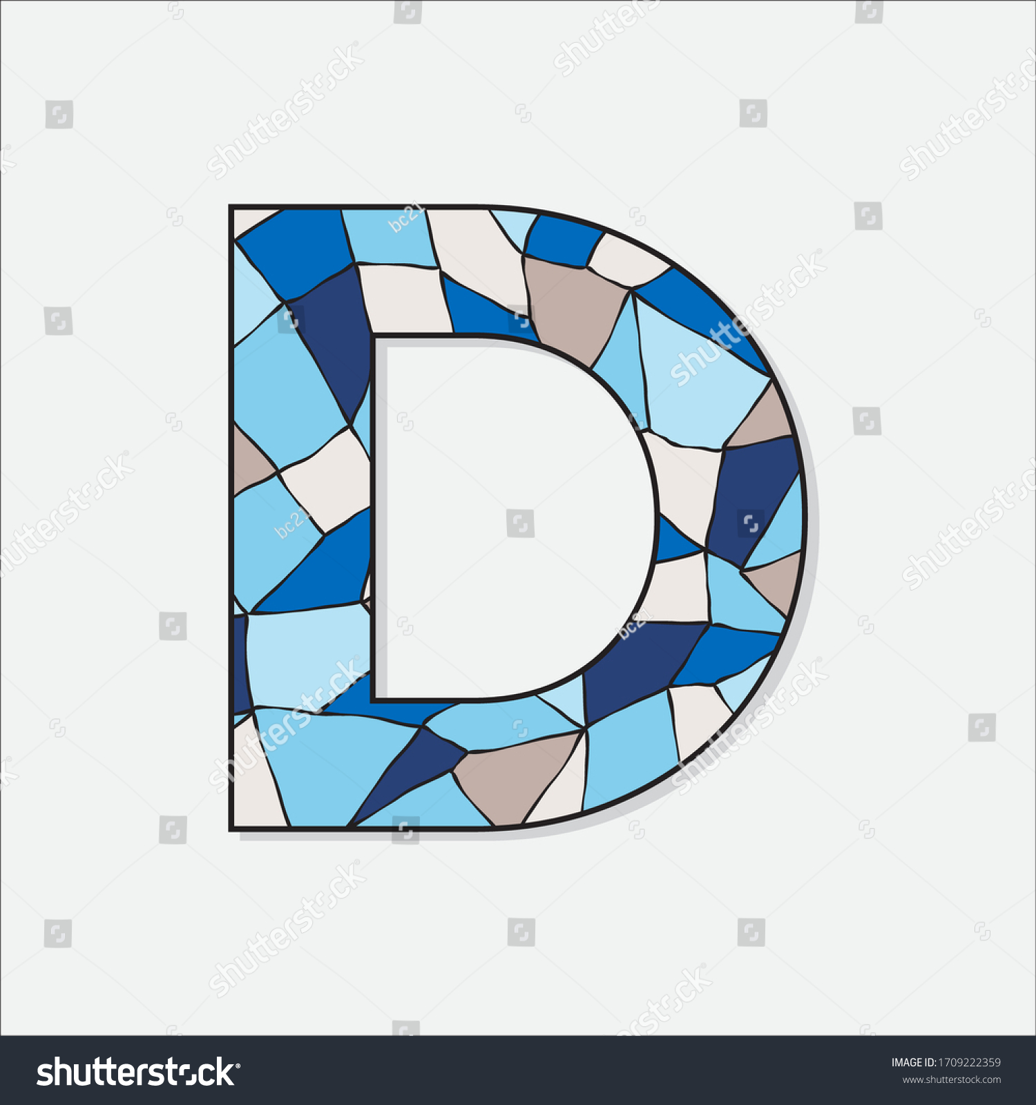 Stained Glass Pattern Inside Letter D Stock Vector (Royalty Free ...