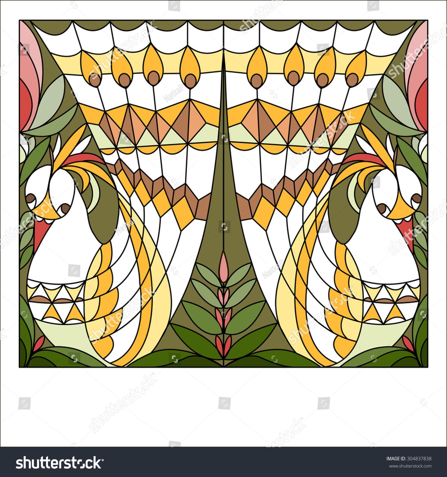 Stained Glass Window Stock Vector (Royalty Free) 304837838 | Shutterstock