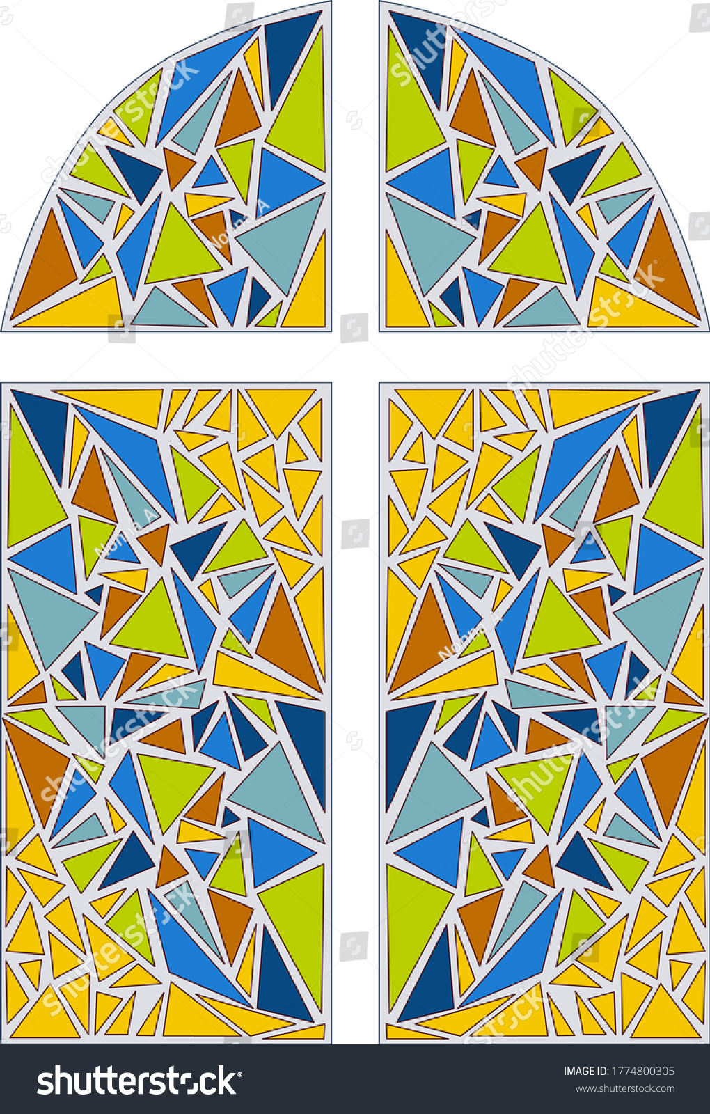 Stained Glass Window Mosaic Pattern Vector Stock Vector (Royalty Free ...