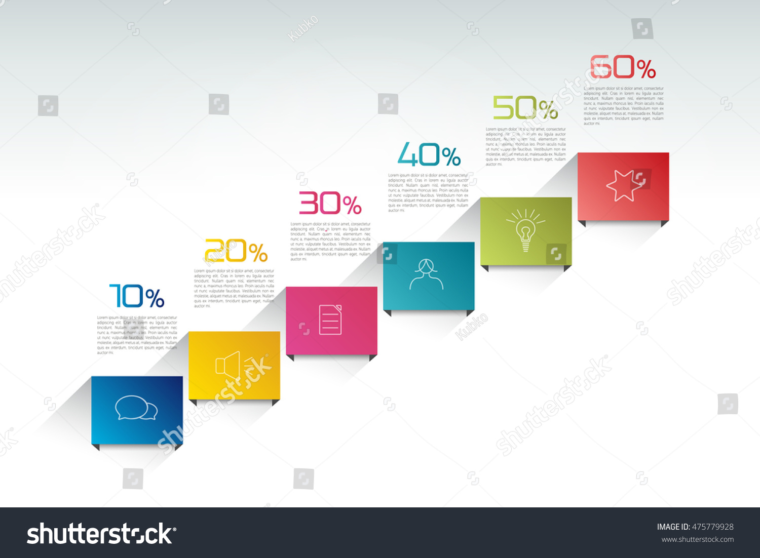 Staircase Infographics Arrow Template Stock Vector (Royalty Free ...