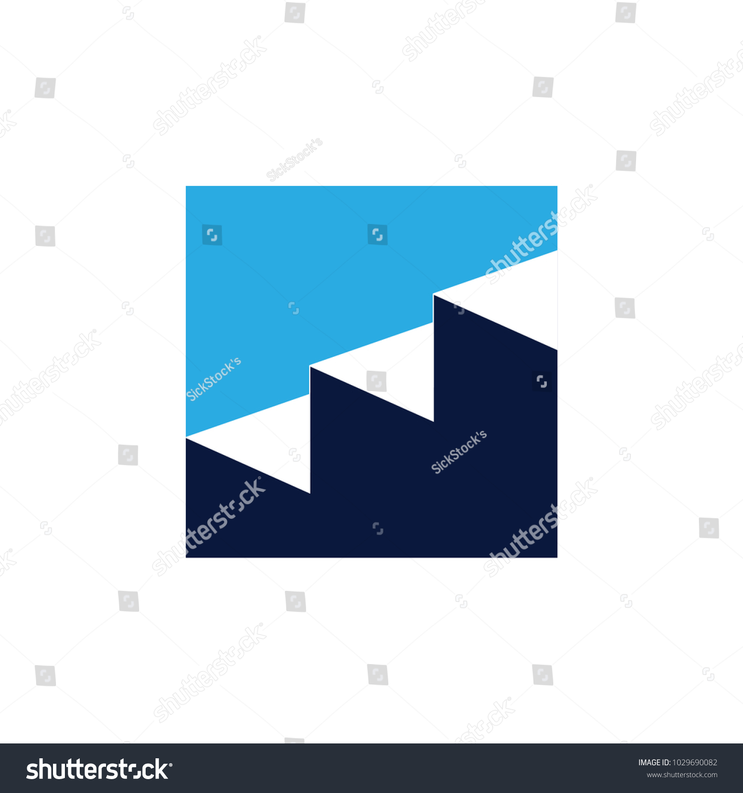 Staircase Negative Space Square Logo Vector Stock Vector (Royalty Free ...