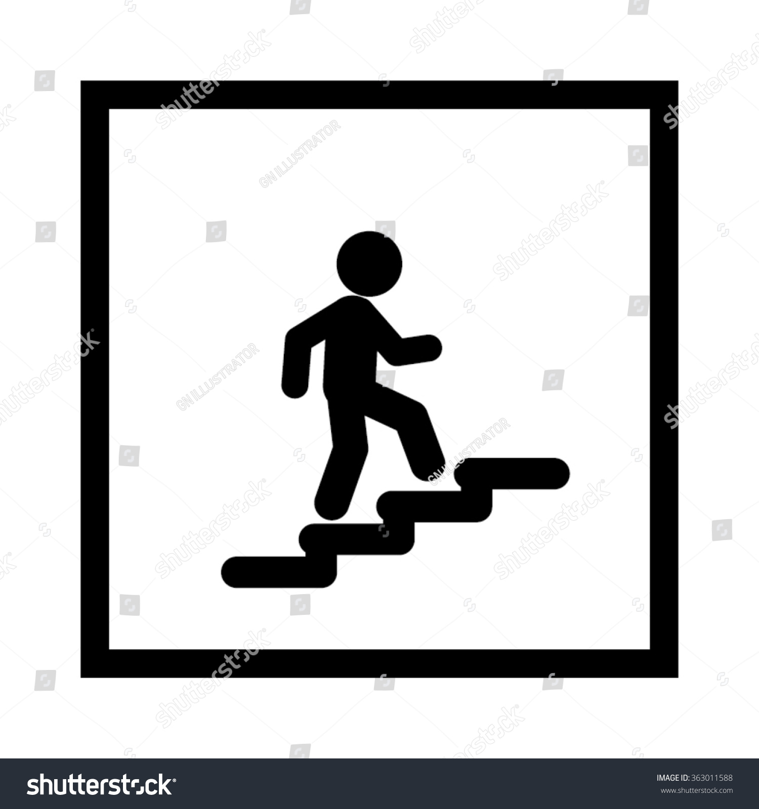 Stairs Man Icon Stock Vector (Royalty Free) 363011588