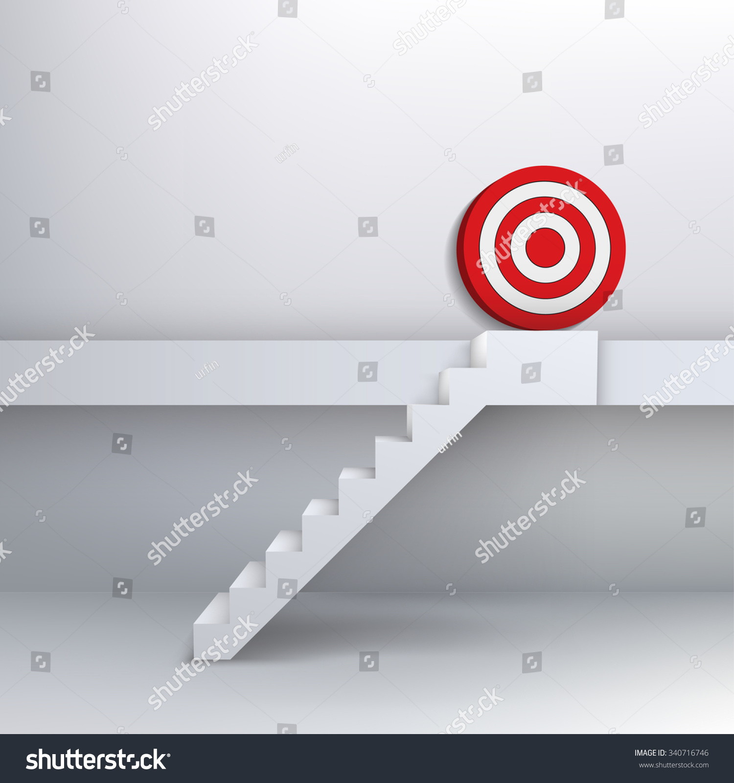 Stairs Target Vector Illustration Stock Vector (Royalty Free) 340716746