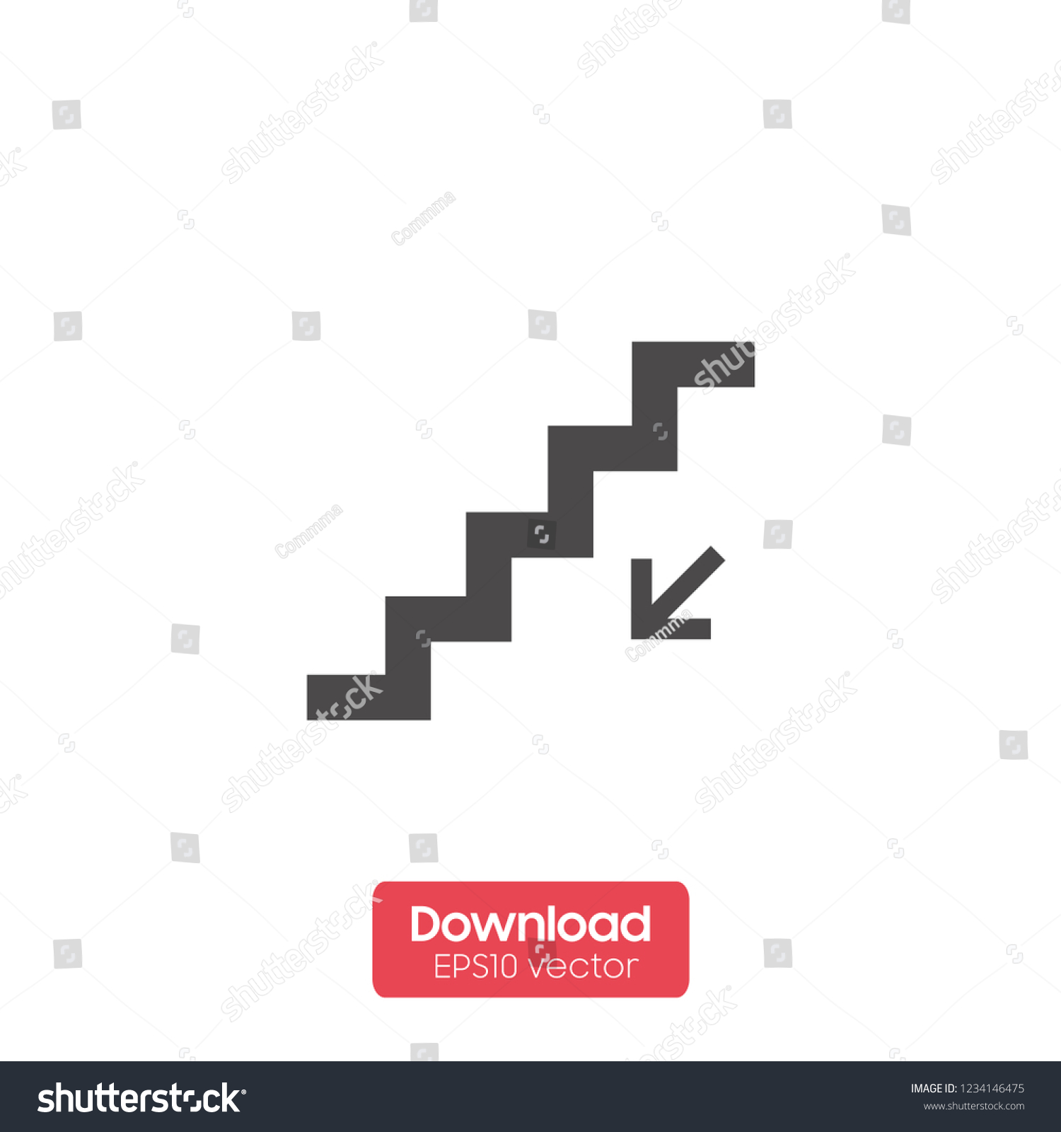 Stairs Vector Icon Stock Vector (Royalty Free) 1234146475 | Shutterstock