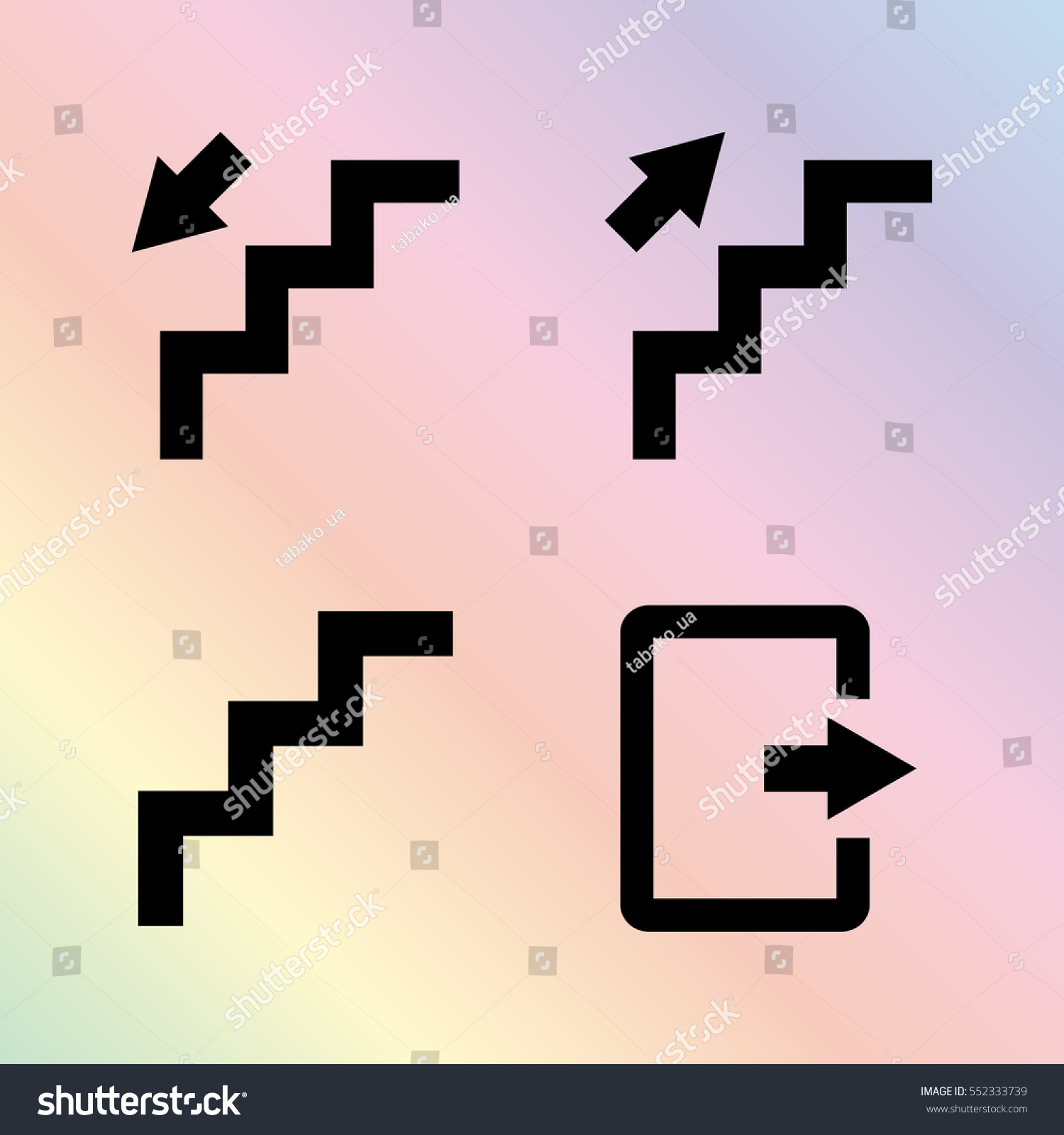 Stairs Vector Icon Set Stock Vector (Royalty Free) 552333739 | Shutterstock
