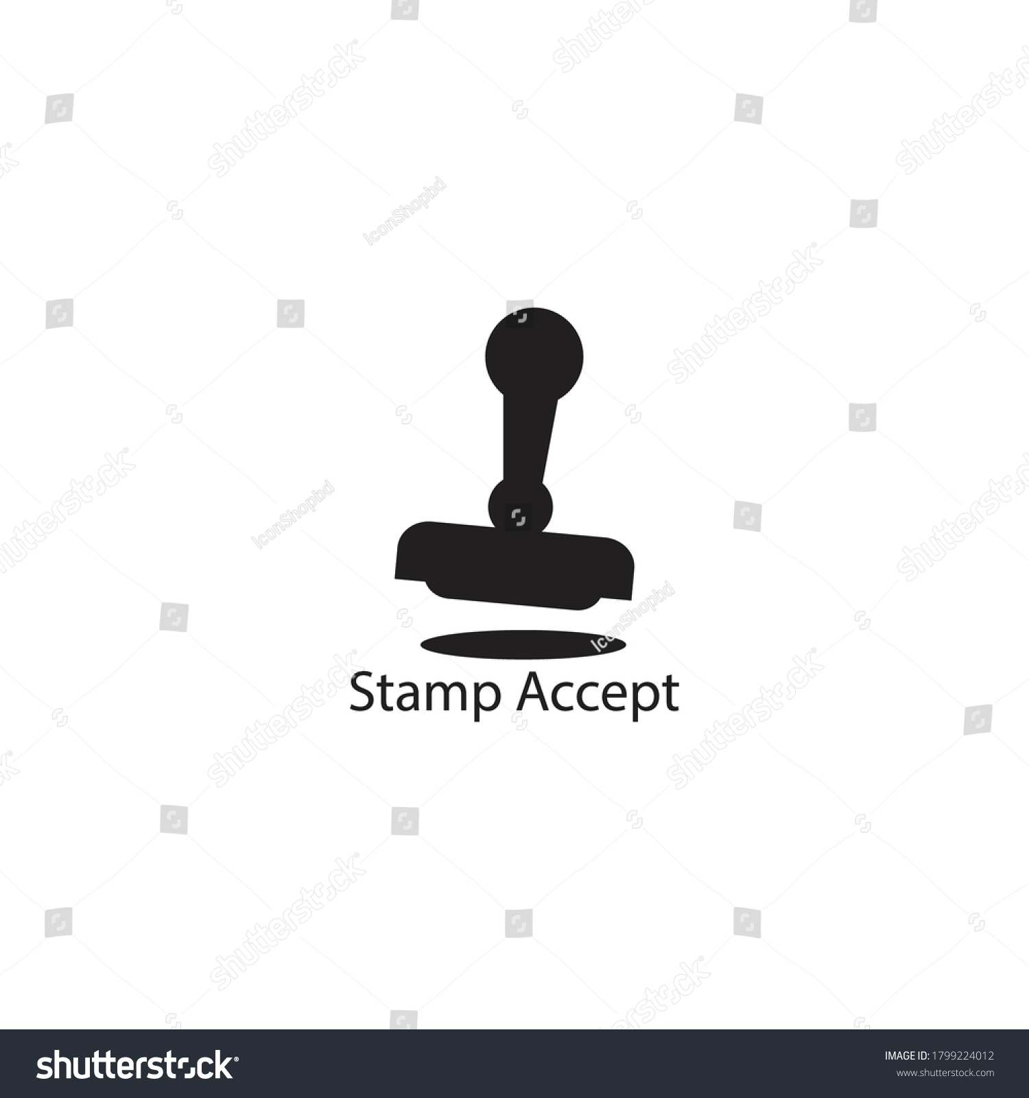 Stamp Accept Icon Black Vector Illustration Stock Vector (Royalty Free ...