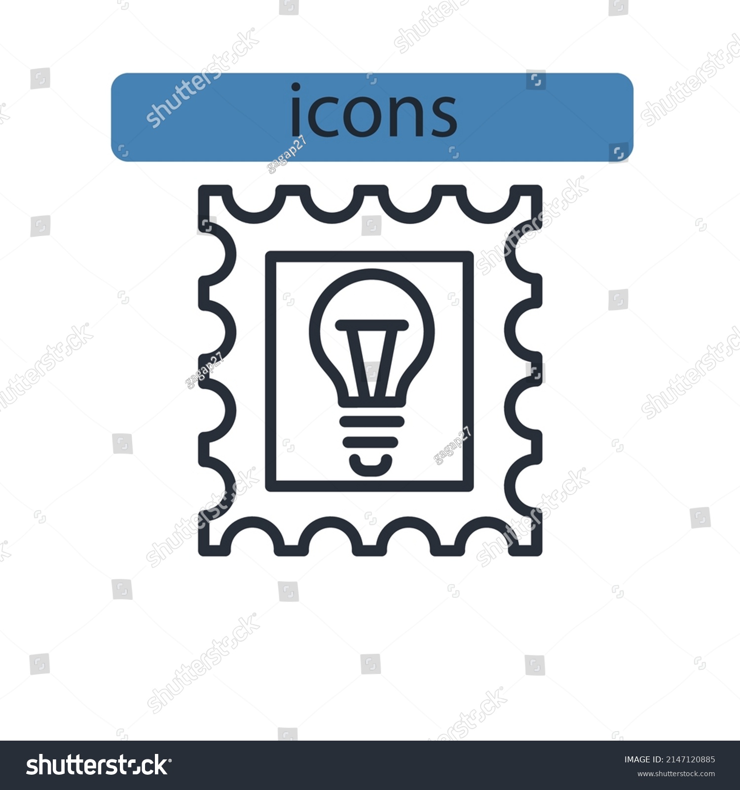 Stamp Icons Symbol Vector Elements Infographic Stock Vector (Royalty ...