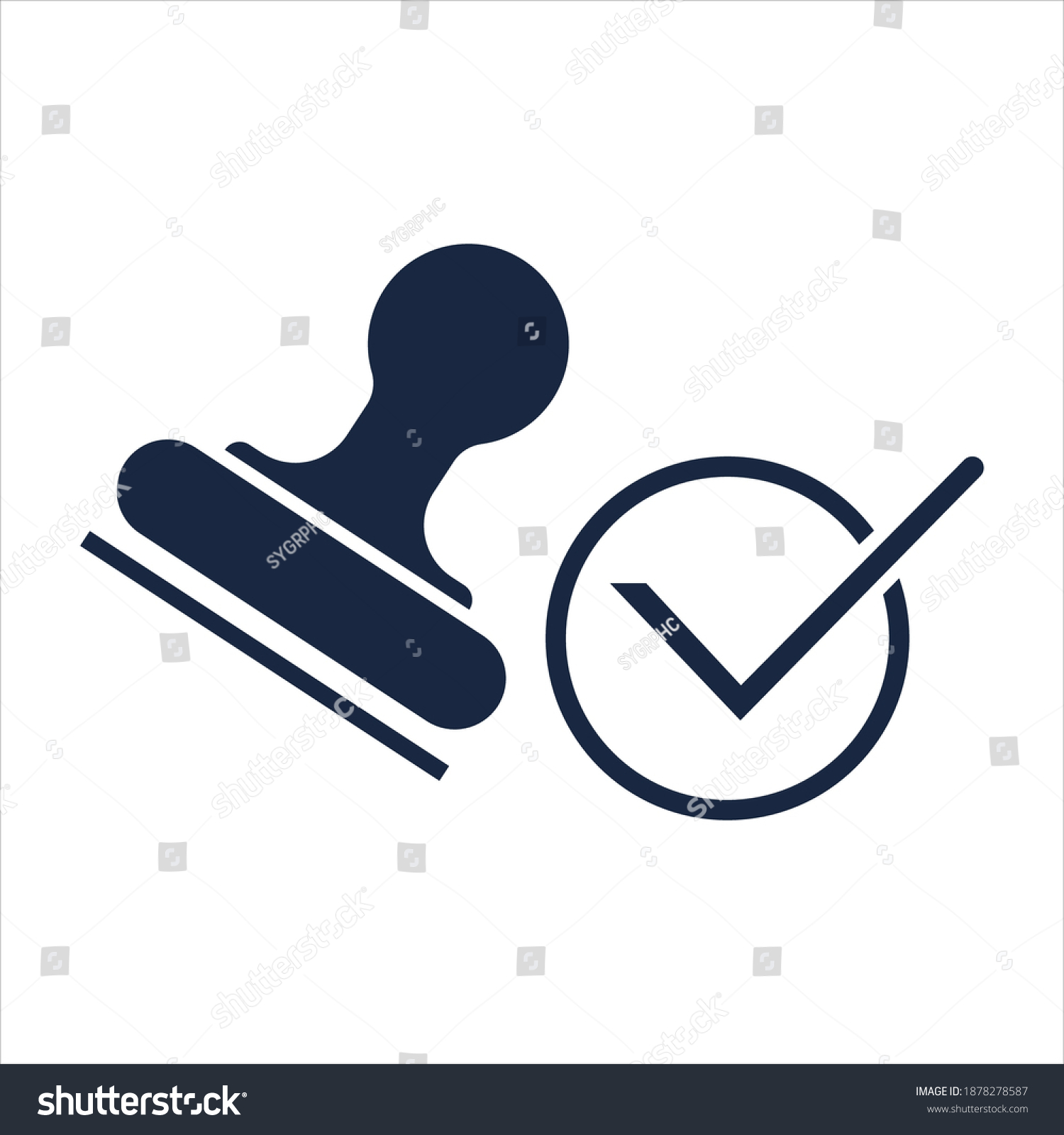 Stamp Logo Icon Flat Vector Illustration Stock Vector (Royalty Free ...