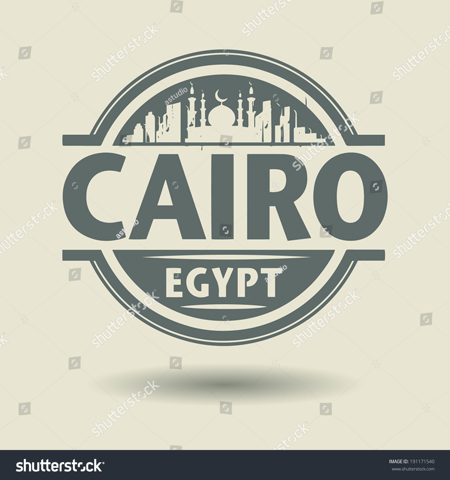 Stamp Label Text Cairo Egypt Inside Stock Vector (Royalty Free ...
