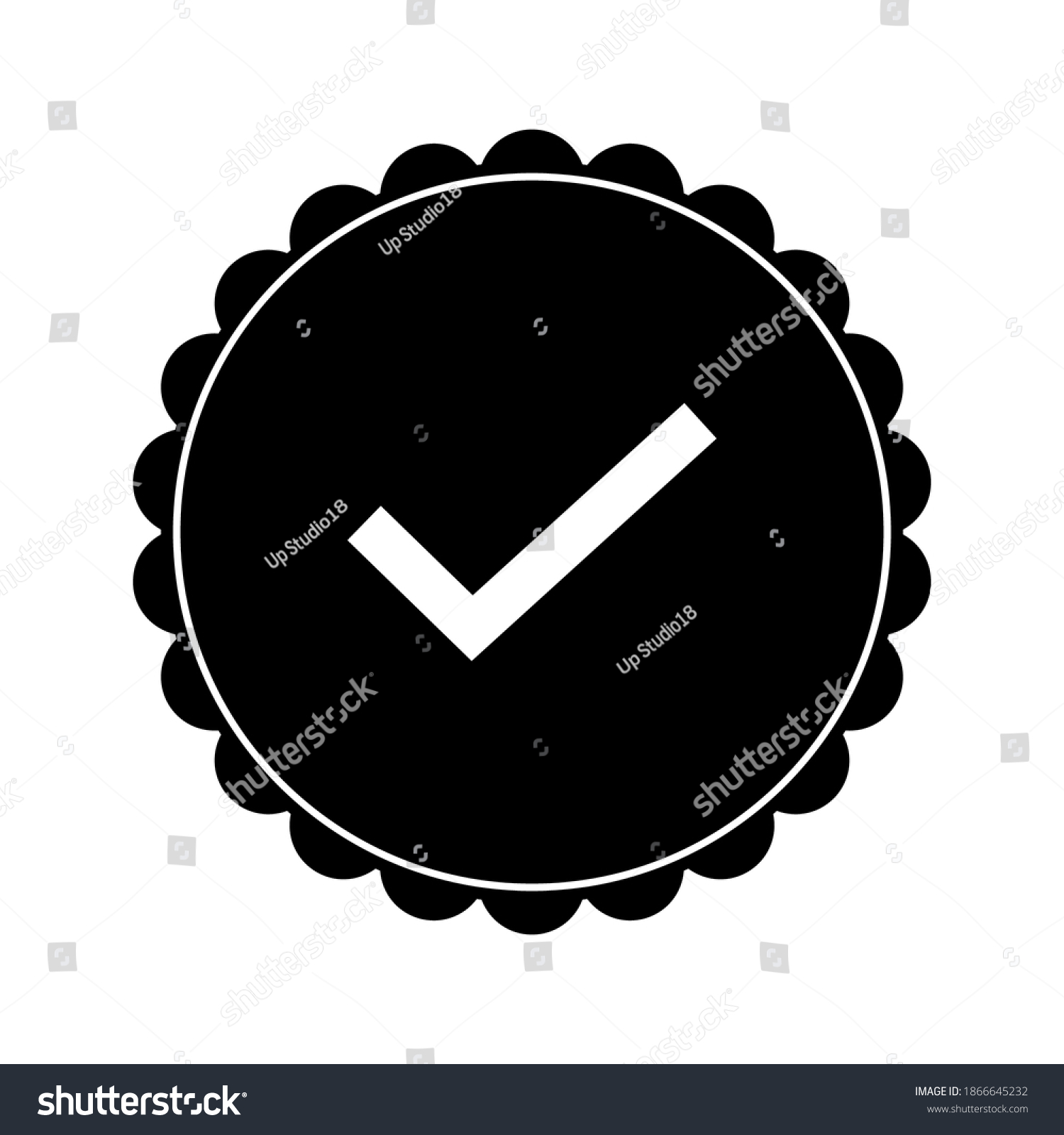 Stamp Vector Without Text Check Mark Stock Vector (Royalty Free) 1866645232