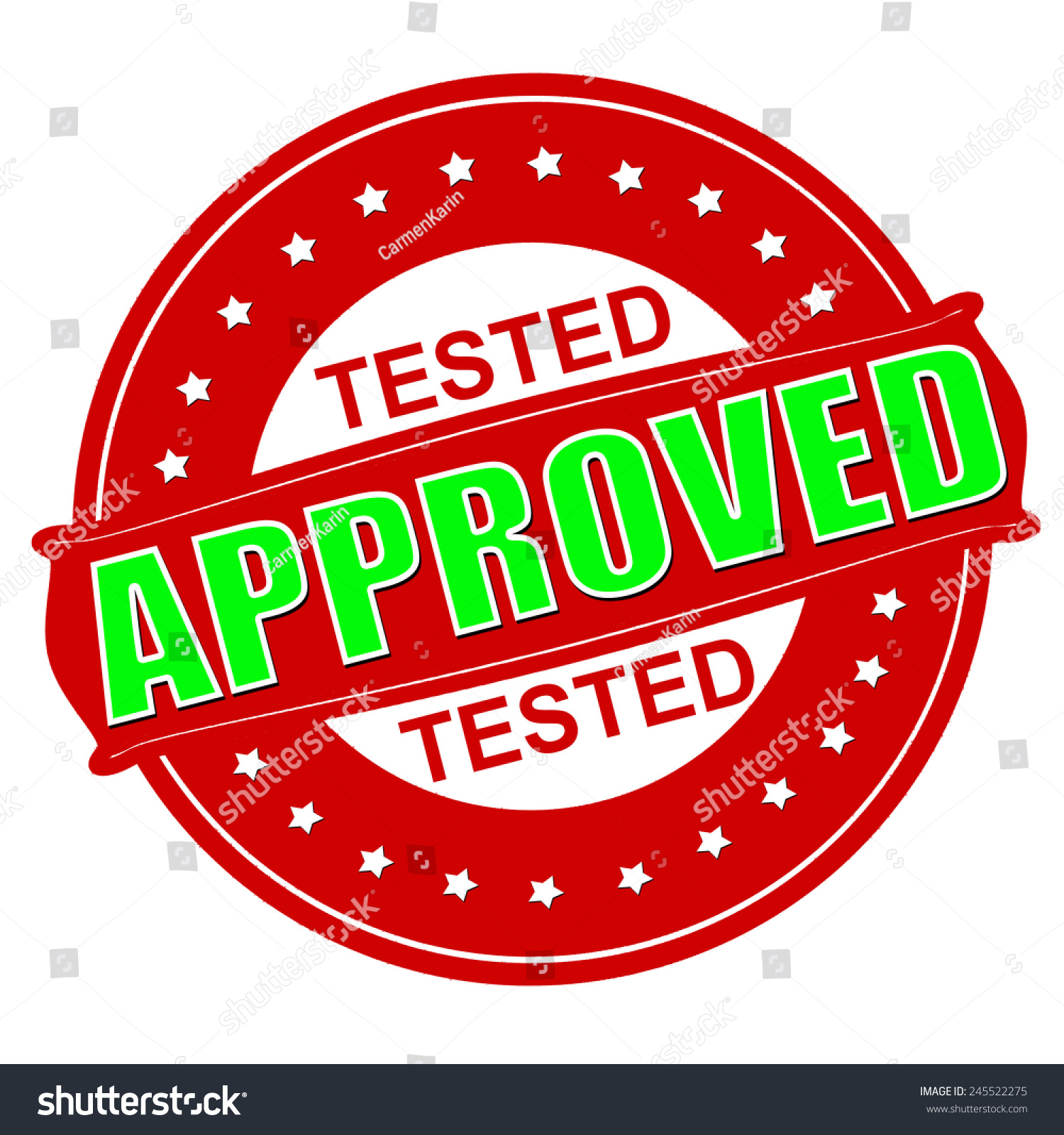 Stamp Text Approved Tested Inside Vector: เวกเตอร์สต็อก (ปลอดค่า ...