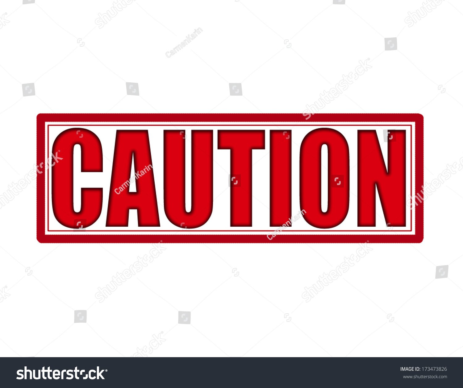 Stamp Word Caution Inside Vector Illustration Stock Vector (Royalty ...