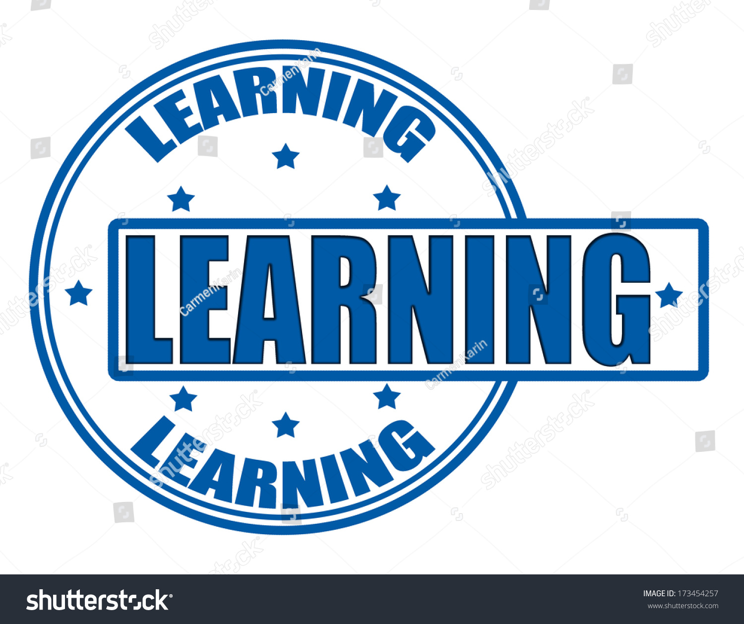 Stamp Word Learning Inside Vector Illustration Stock Vector (Royalty ...