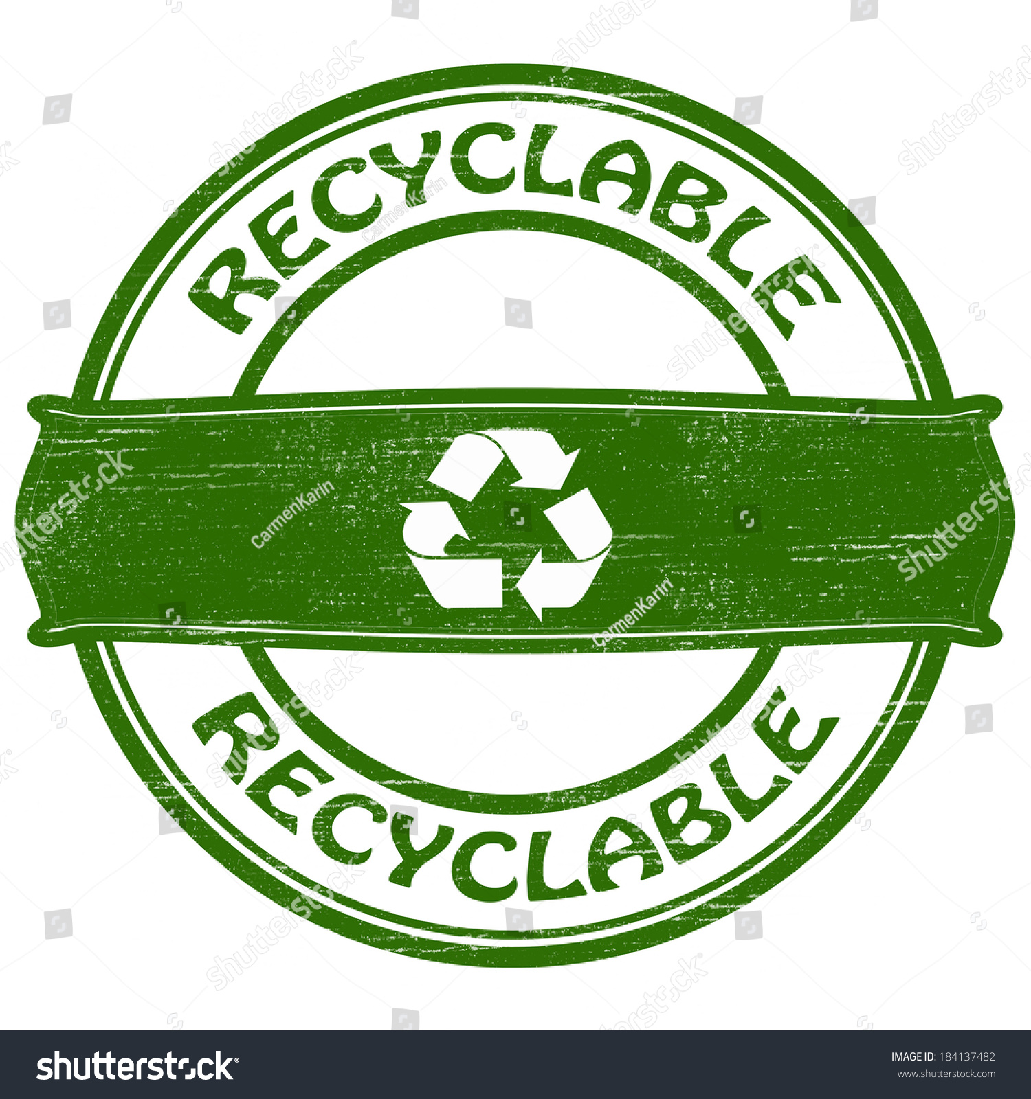 Stamp Word Recyclable Inside Vector Illustration Stock Vector (Royalty ...