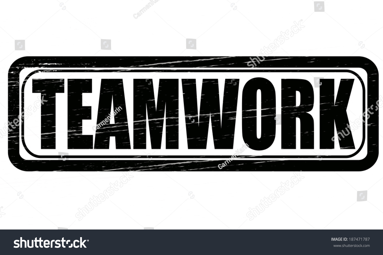 Stamp Word Teamwork Inside Vector Illustration Stock Vector (Royalty ...
