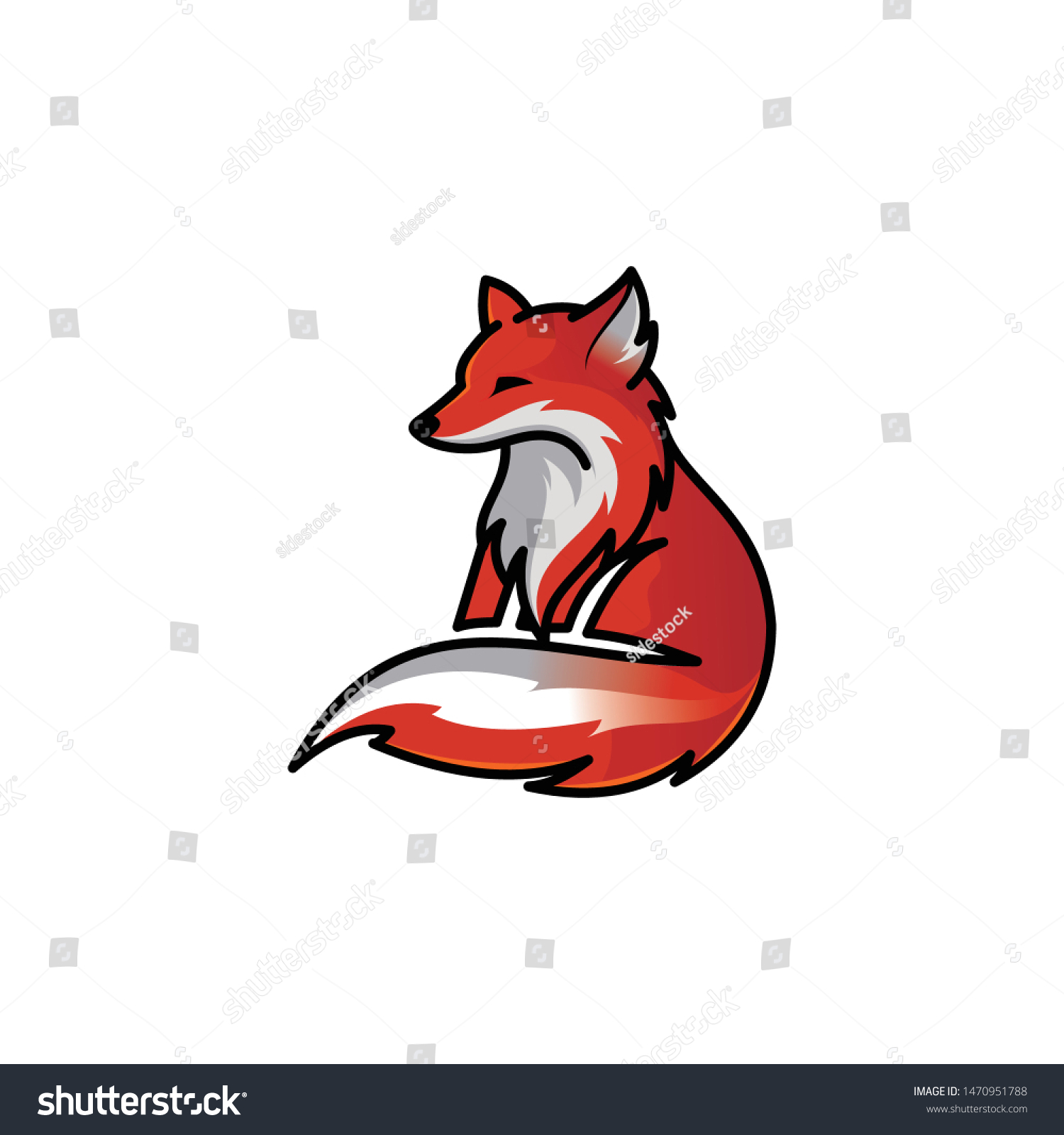 Stand Fox Extracted Look Logo Vector Stock Vector (Royalty Free ...