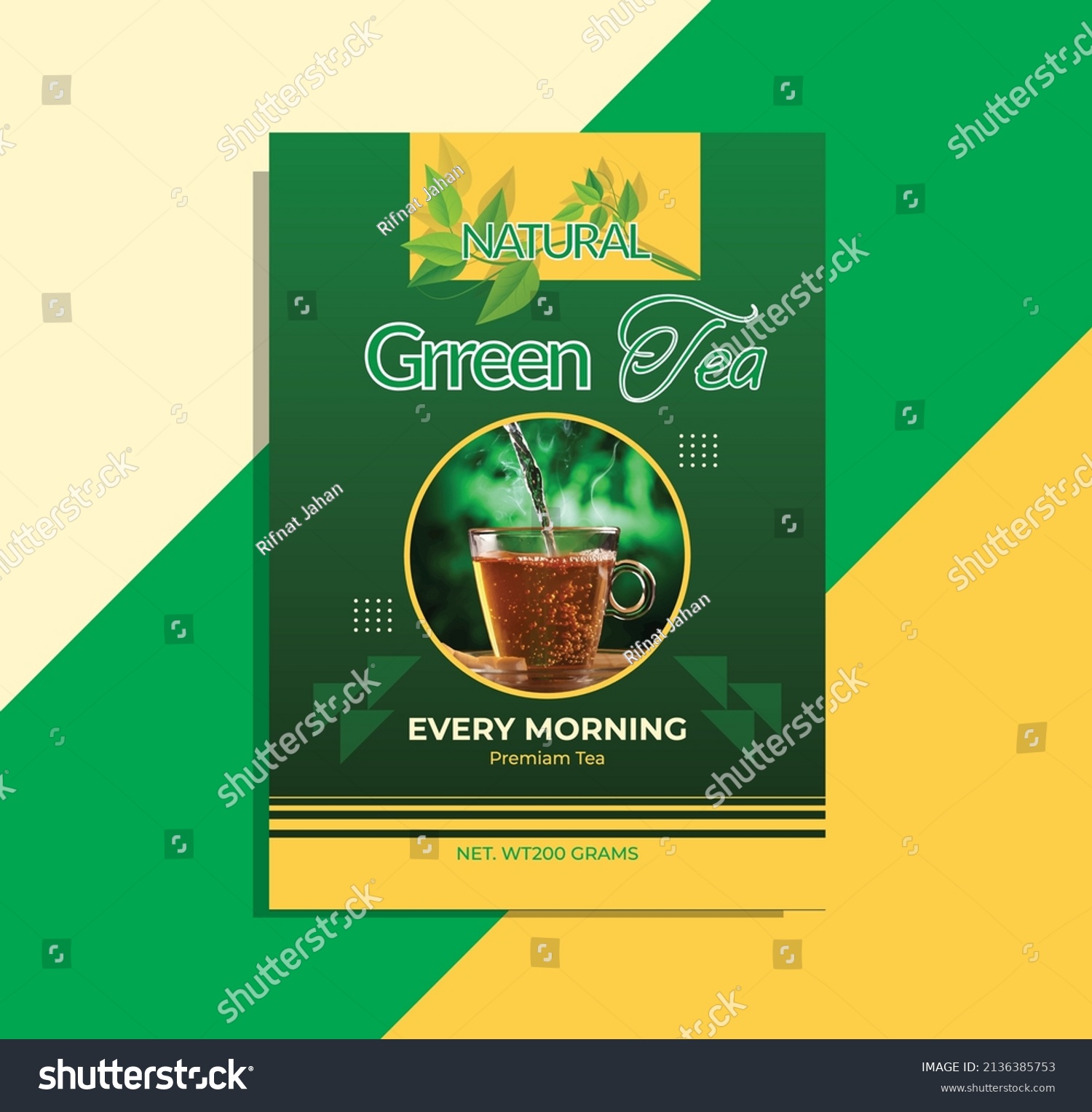 Standard Clean Tea Packet Design Stock Vector (Royalty Free) 2136385753 ...