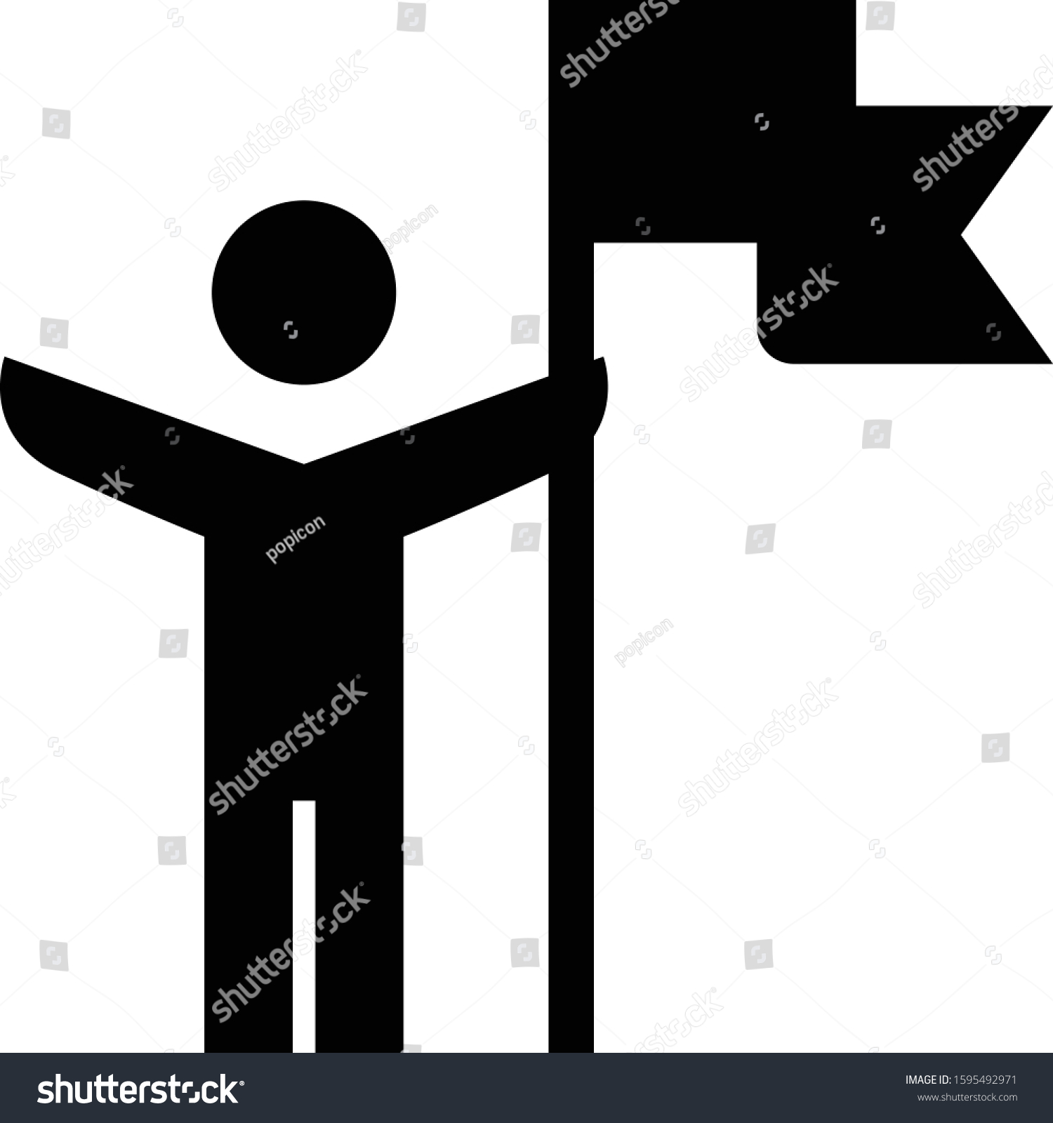 Standard Bearer Flag Vector Icon Stock Vector (Royalty Free) 1595492971 ...
