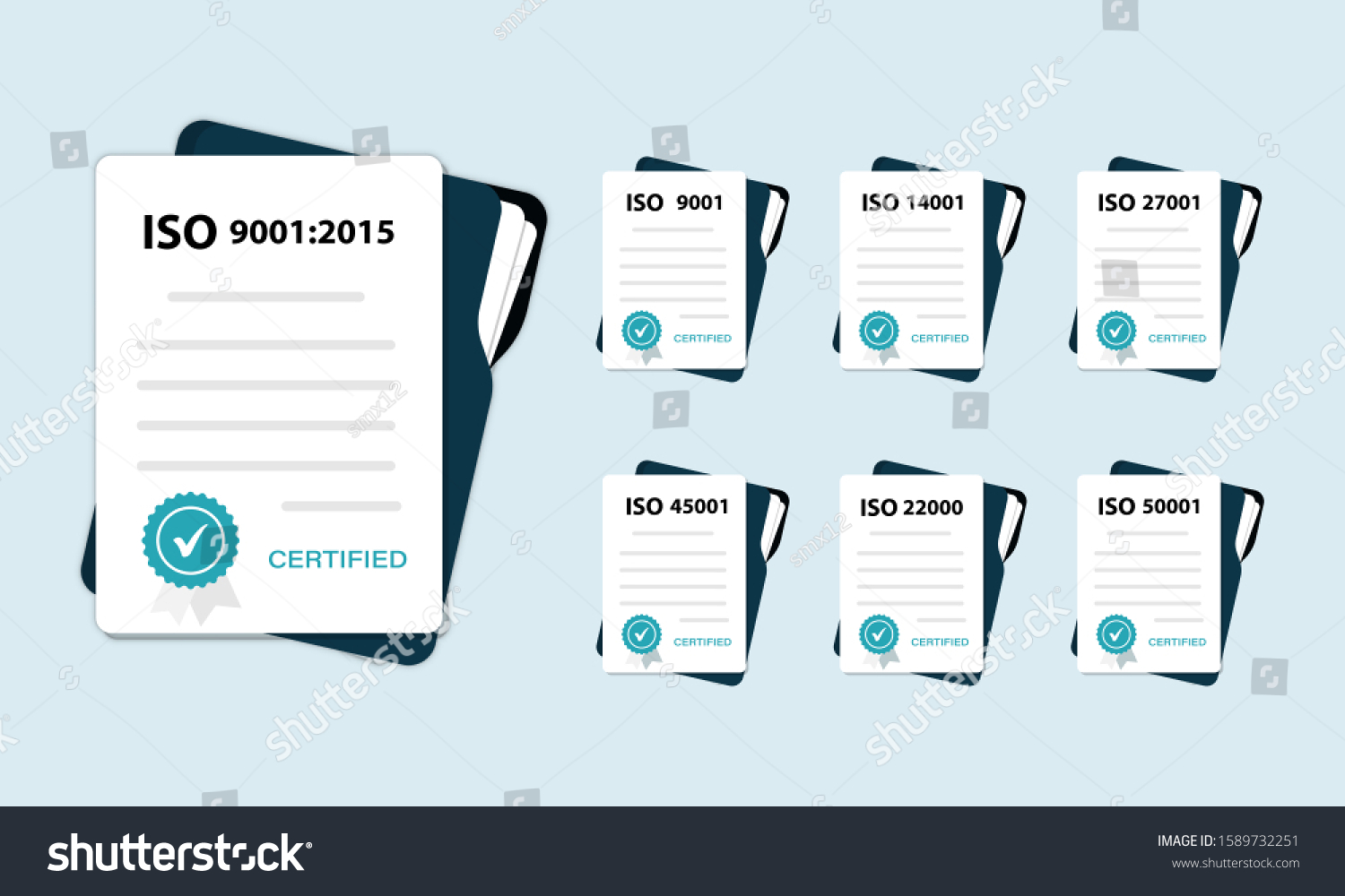 Standard Quality Control Iso Icon Certified Stock Vector (Royalty Free ...