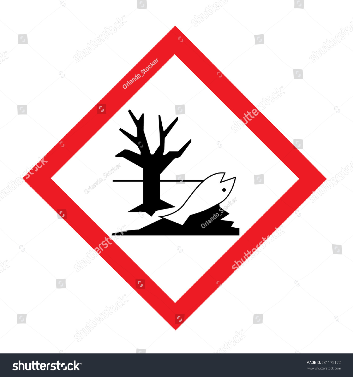 Standard Pictogam Environmental Hazard Symbol Warning Stock-vektor ... Standard Pictogam Environmental Hazard Symbol Warning Stock-vektor ...