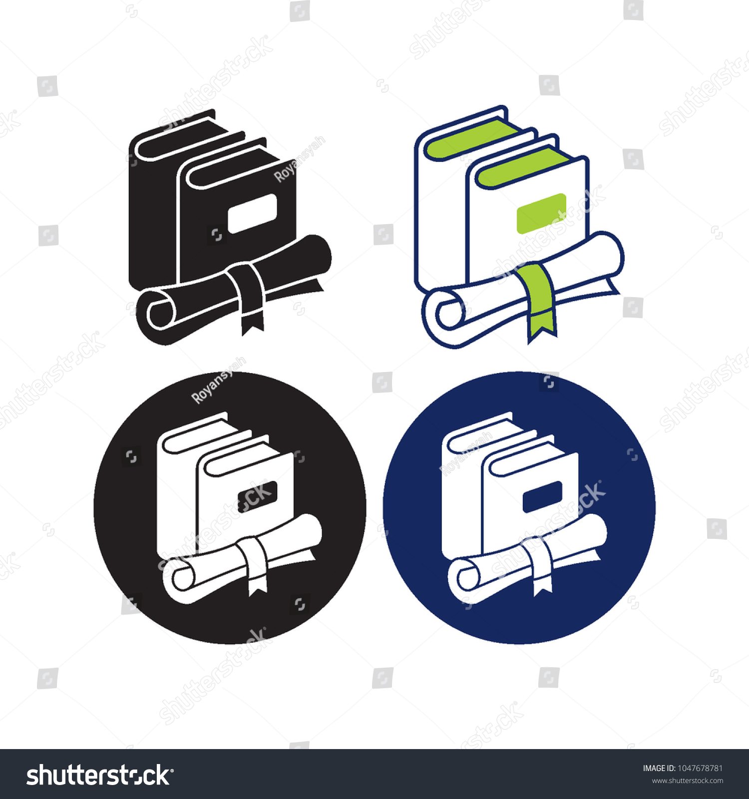 Standing Book Icon Stock Vector (Royalty Free) 1047678781