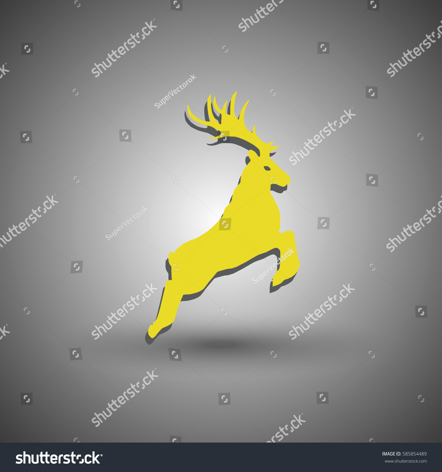 Standing Deer Silhouette Vector Illustration Stock Vector (Royalty Free ...