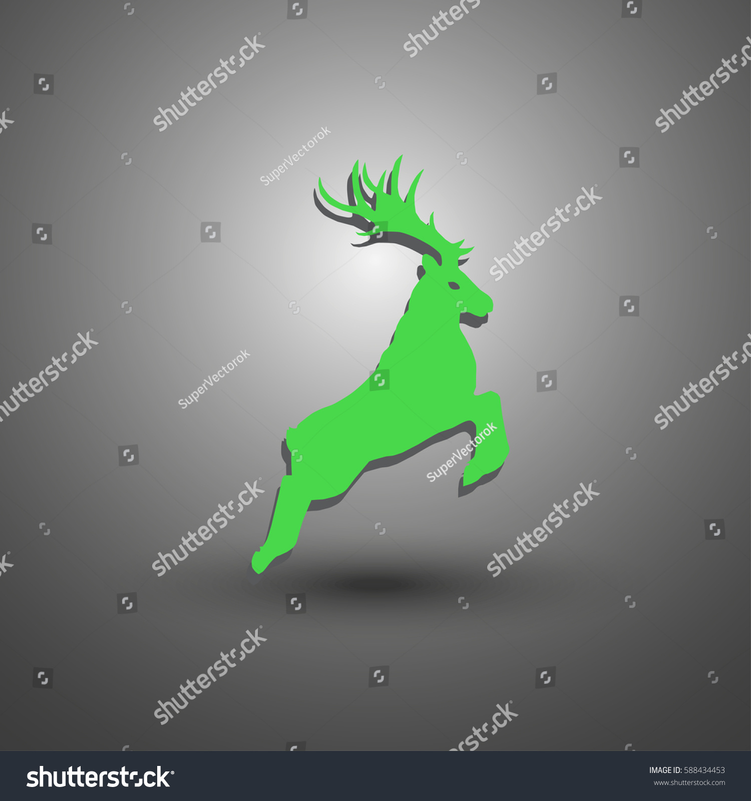 Standing Deer Silhouette Vector Illustration Stock Vector (Royalty Free ...