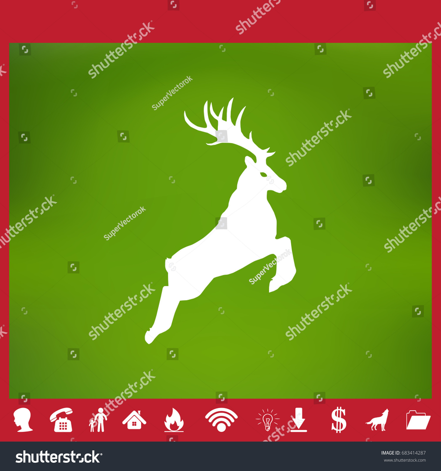 Standing Deer Vector Illustration Stock Vector (Royalty Free) 683414287 ...