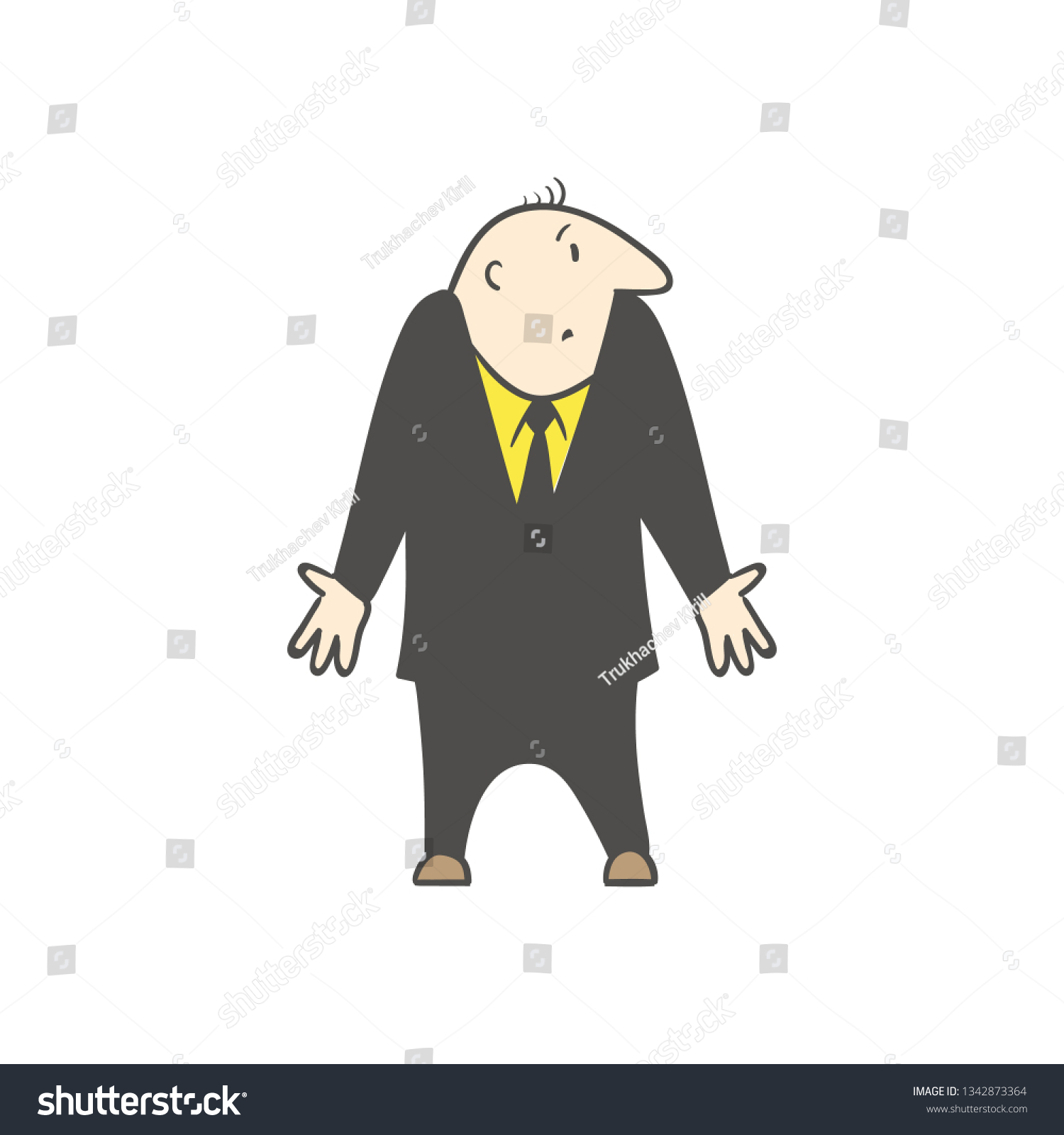 Standing Man Doodle Art: vector de stock (libre de regalías) 1342873364 ...