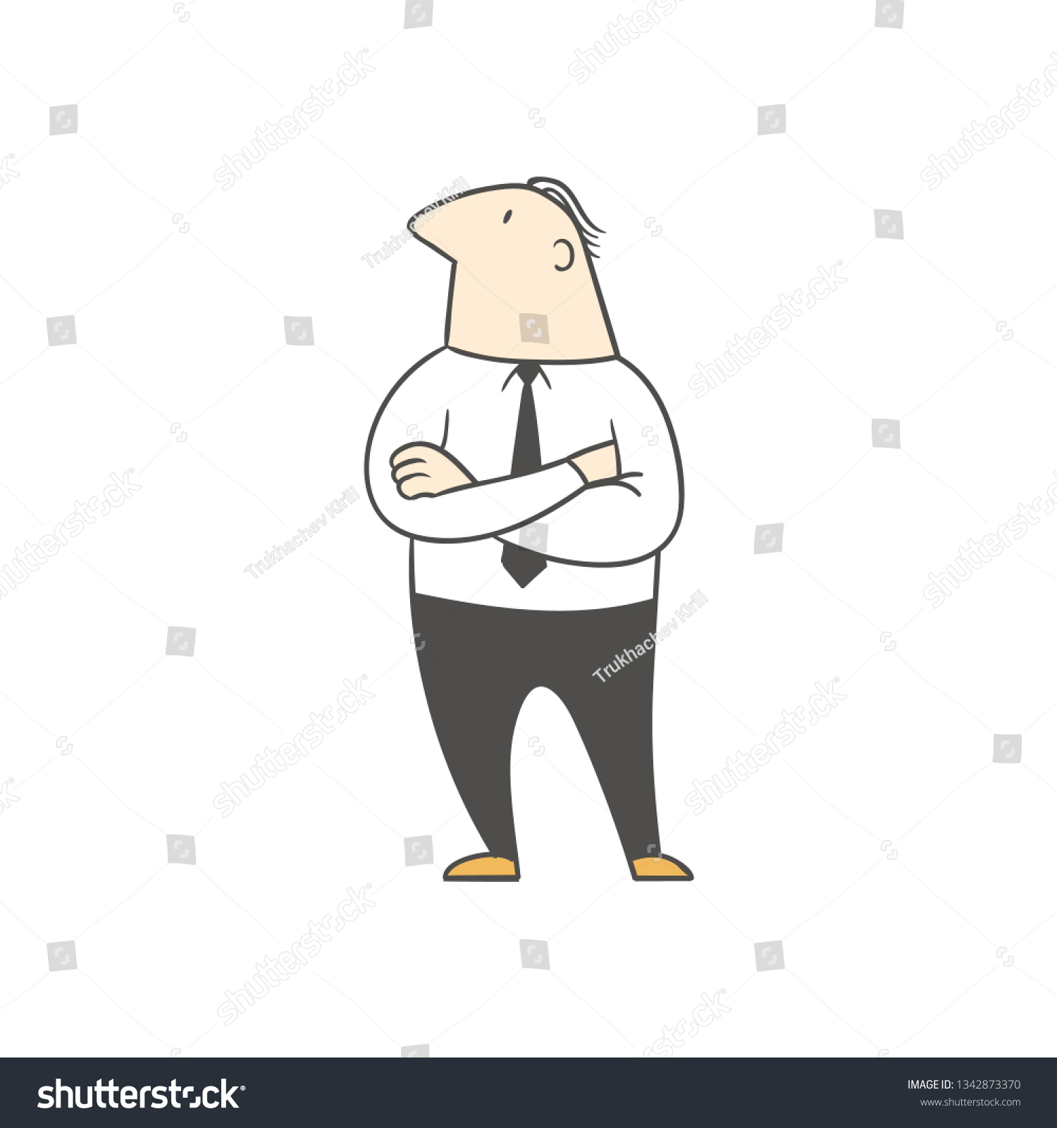 Standing Man Doodle Art: vector de stock (libre de regalías) 1342873370