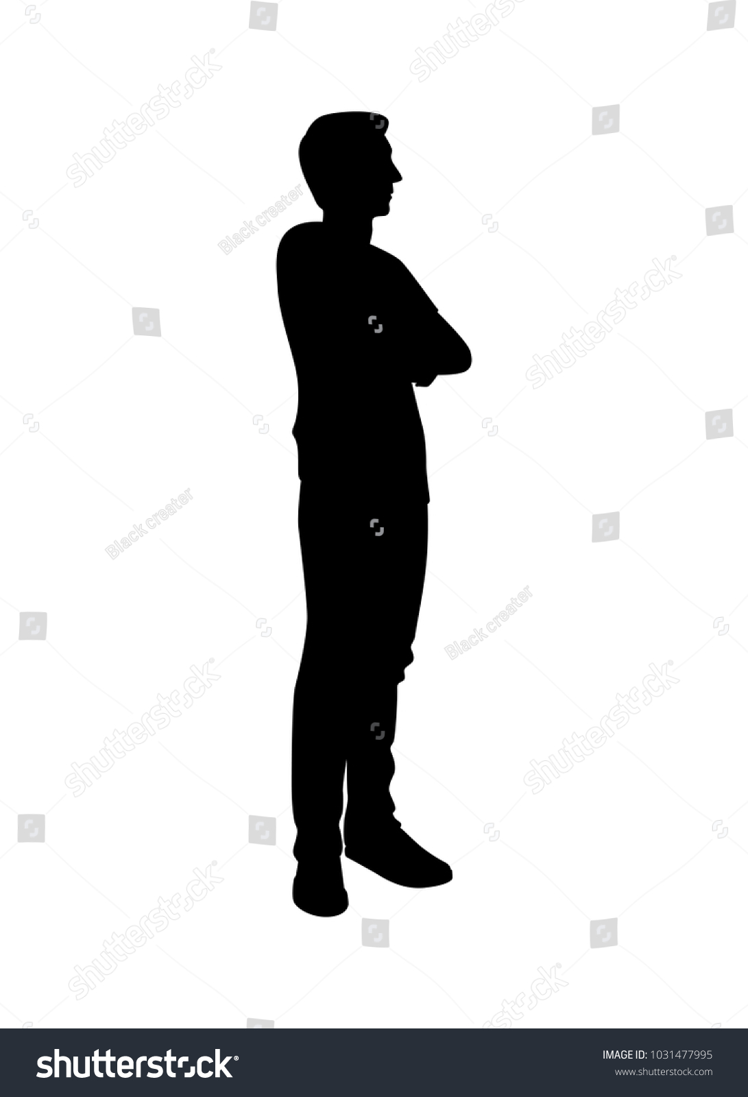 Standing Man Silhouette Vector Stock Vector (Royalty Free) 1031477995