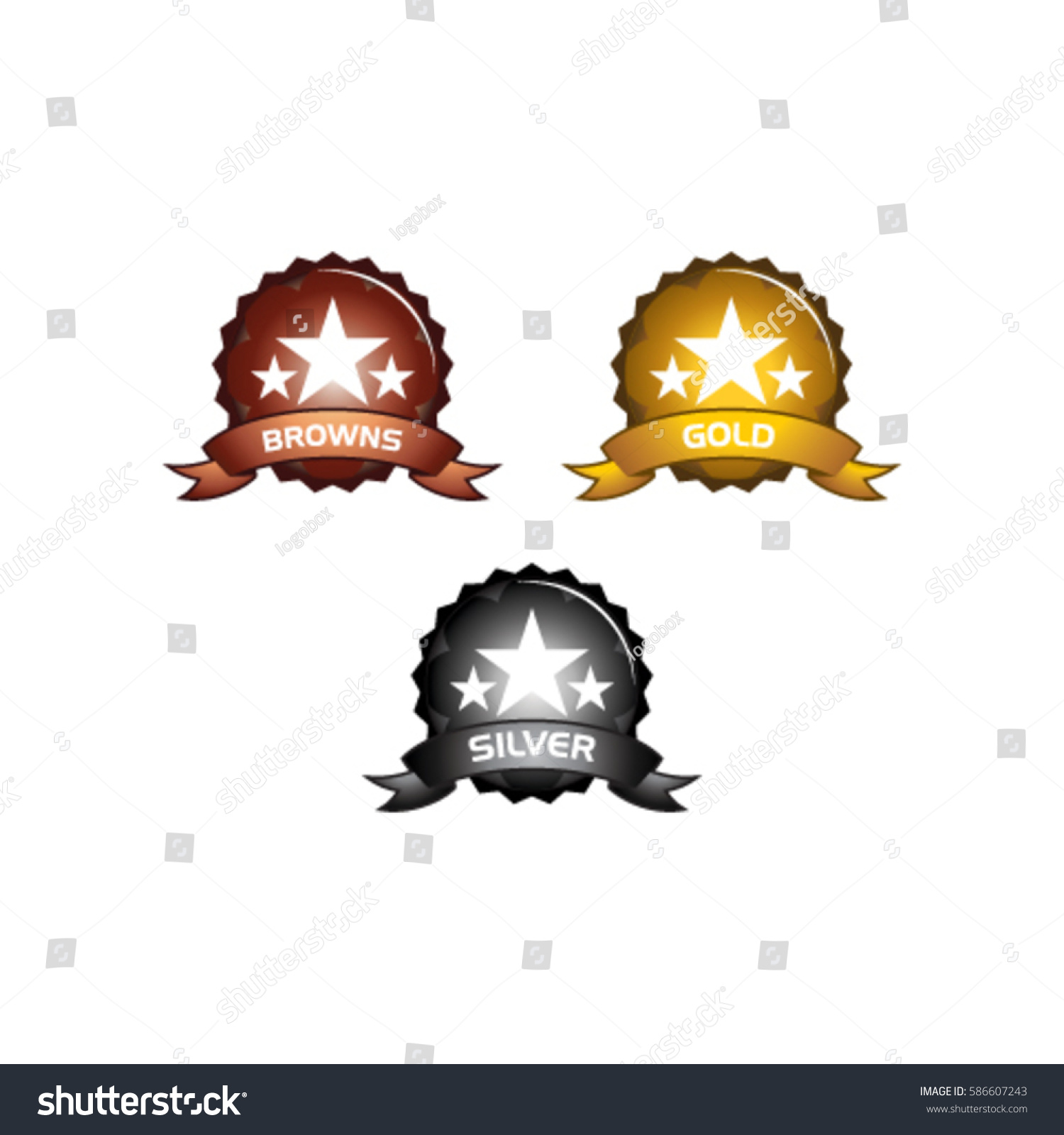 Star Emblem Badge Element Vector Stock Vector (Royalty Free) 586607243