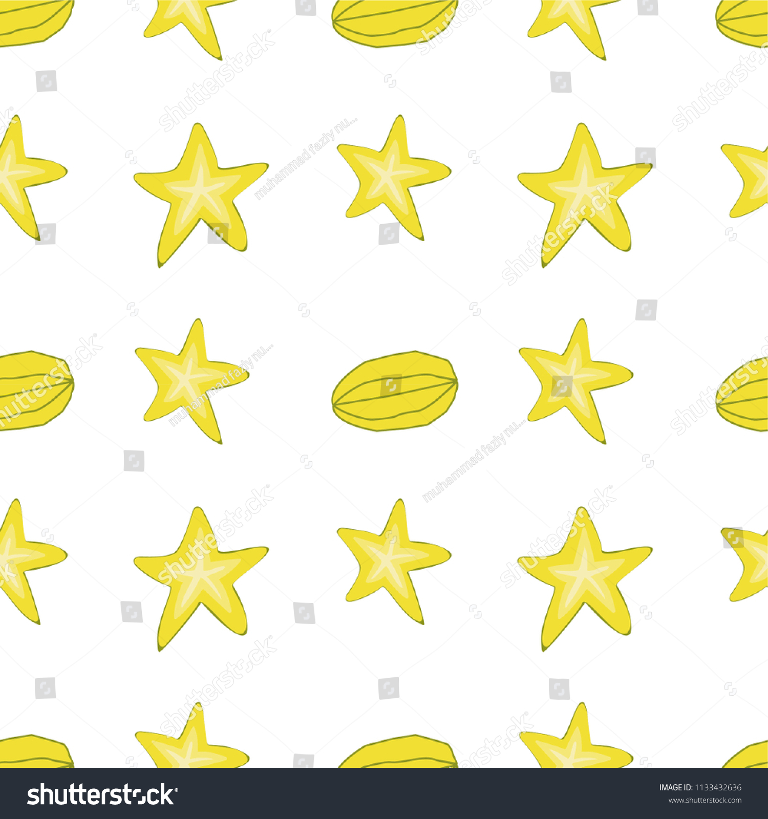 Star Fruit Pattern Download Background Illustration Stock Vector ...